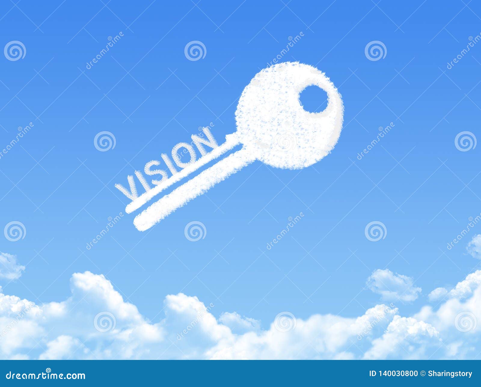 Key to vision cloud shape stock illustration. Illustration of success ...