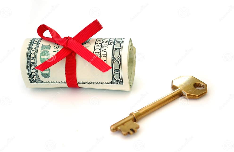 Key to wealth stock photo. Image of banknote, decoration - 14706462