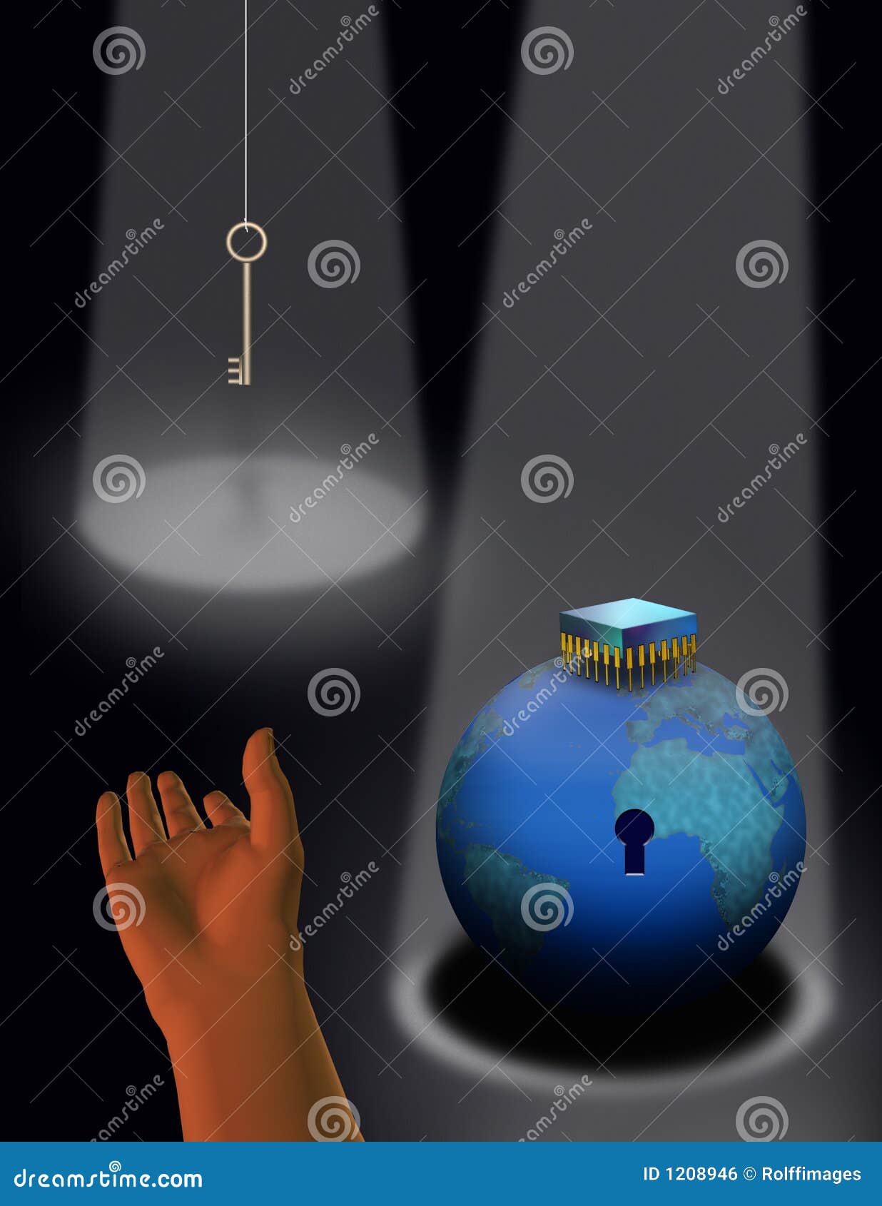 Key to the world stock illustration. Illustration of corporate - 1208946