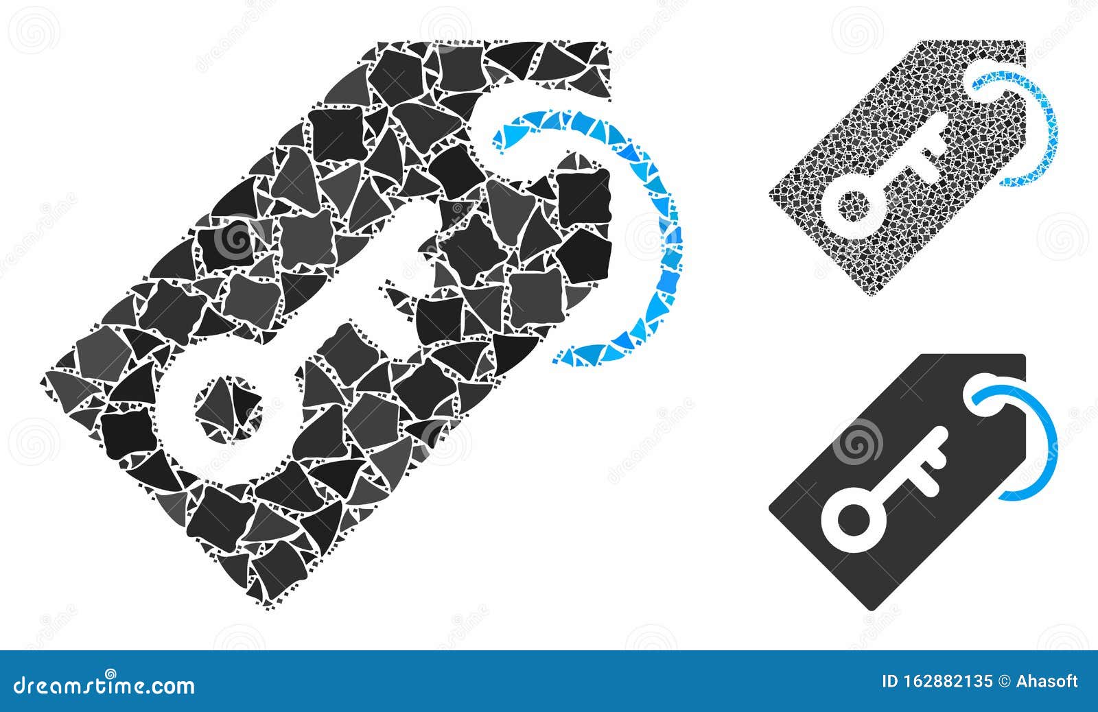 Key Token Composition Icon of Rugged Parts Stock Illustration ...