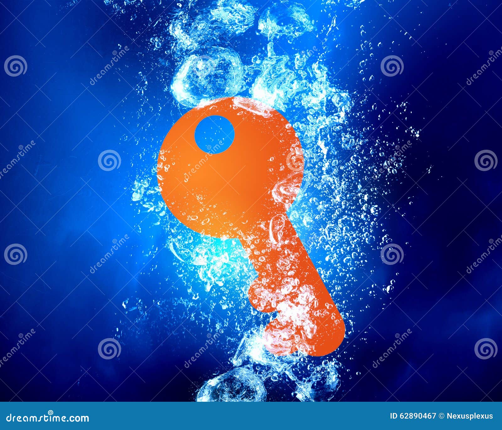 Key under water stock image. Image of water, symbol, success - 62890467