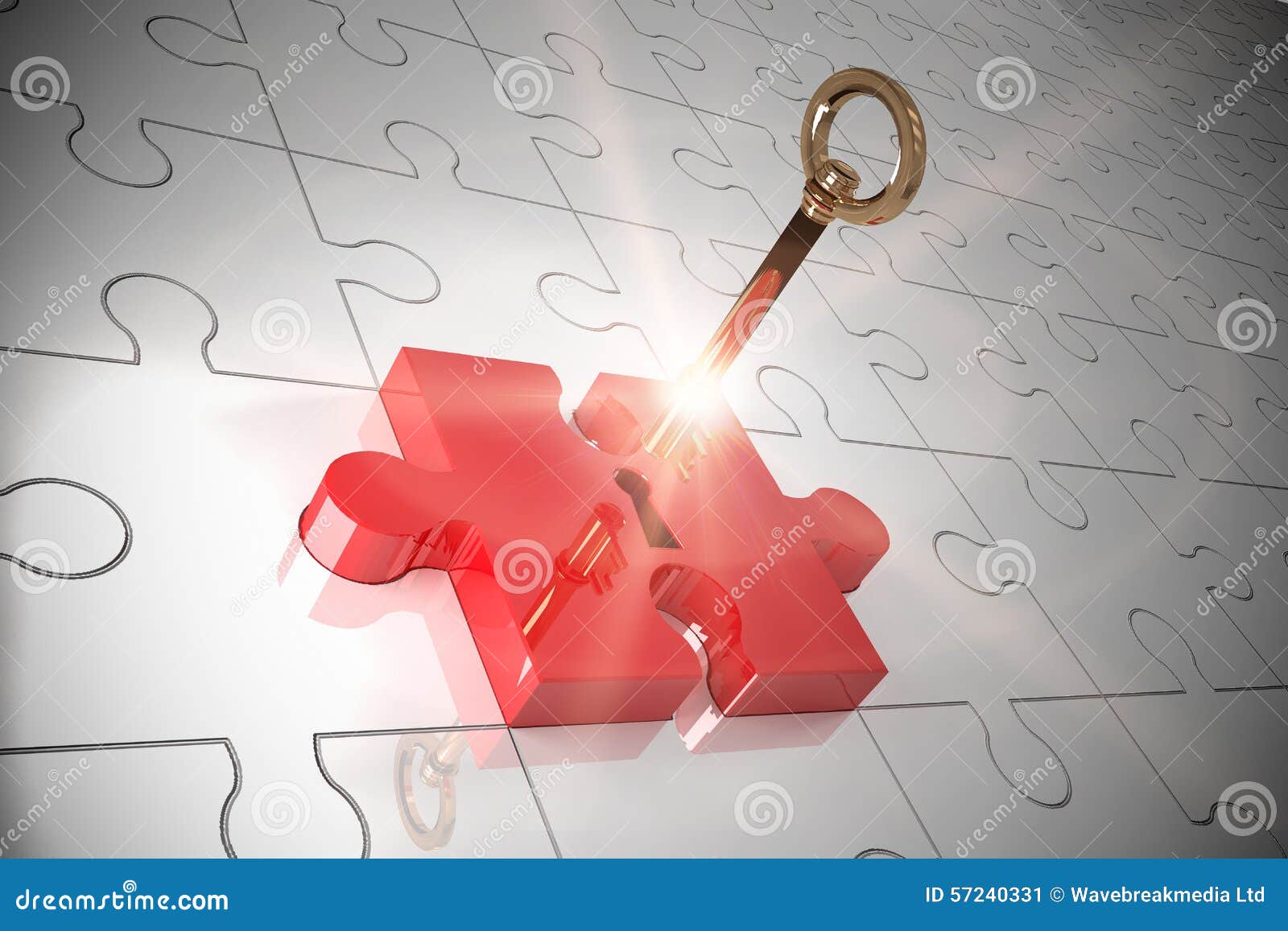 Key unlocking jigsaw stock illustration. Illustration of problem - 57240331