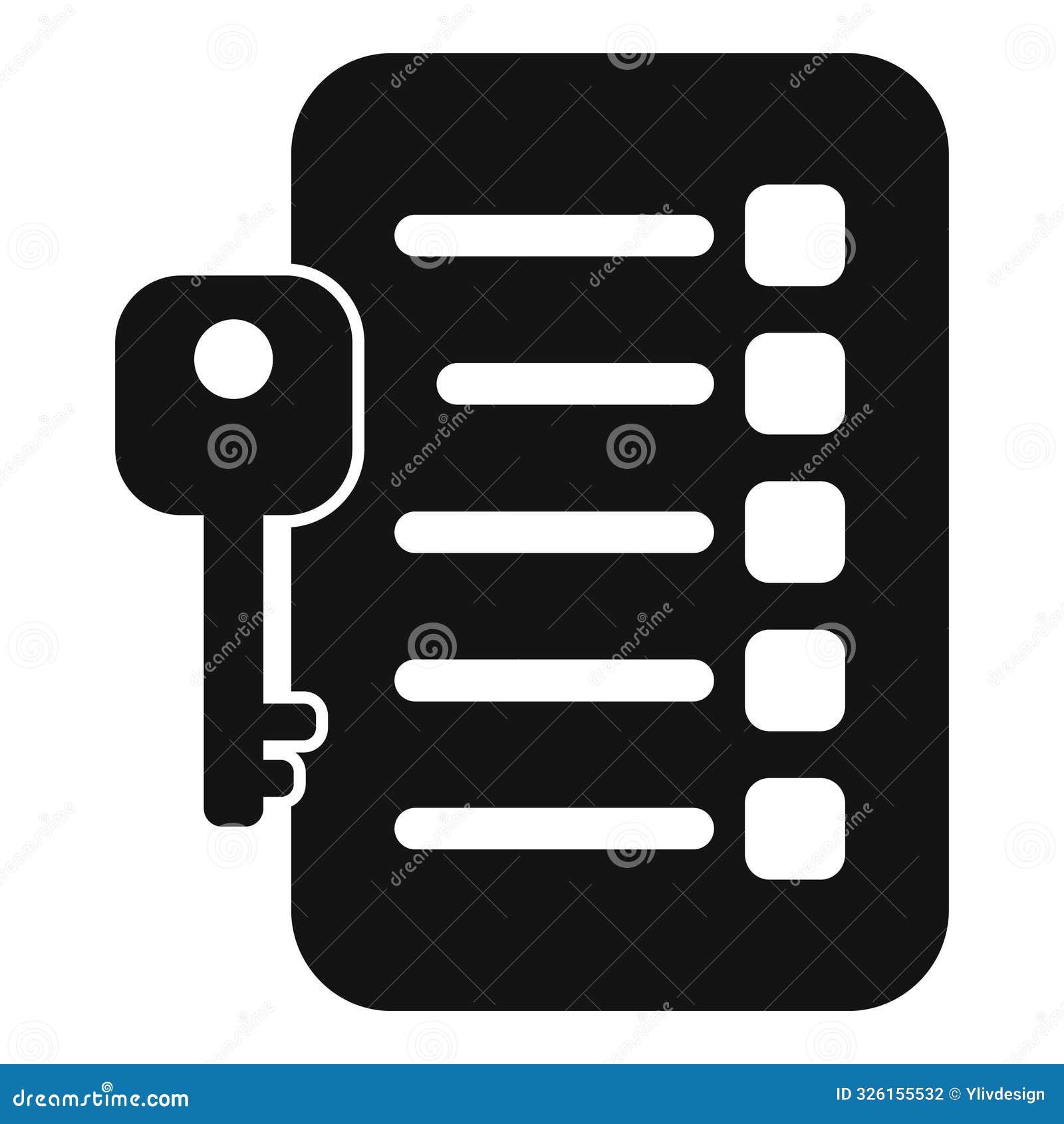 Key Unlocking Padlock Protecting Information on Checklist Stock ...