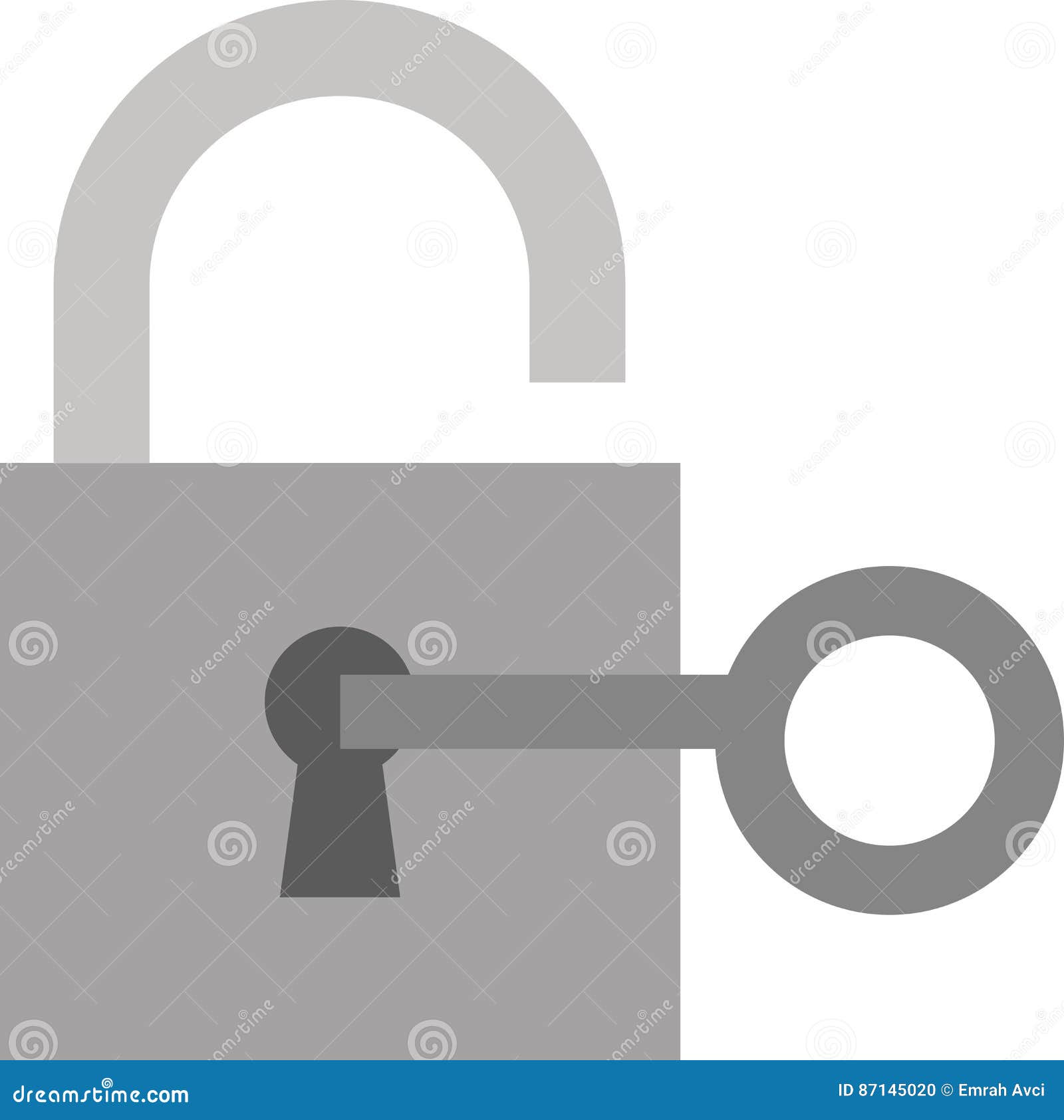 Key unlocking padlock stock vector. Illustration of secure - 87145020
