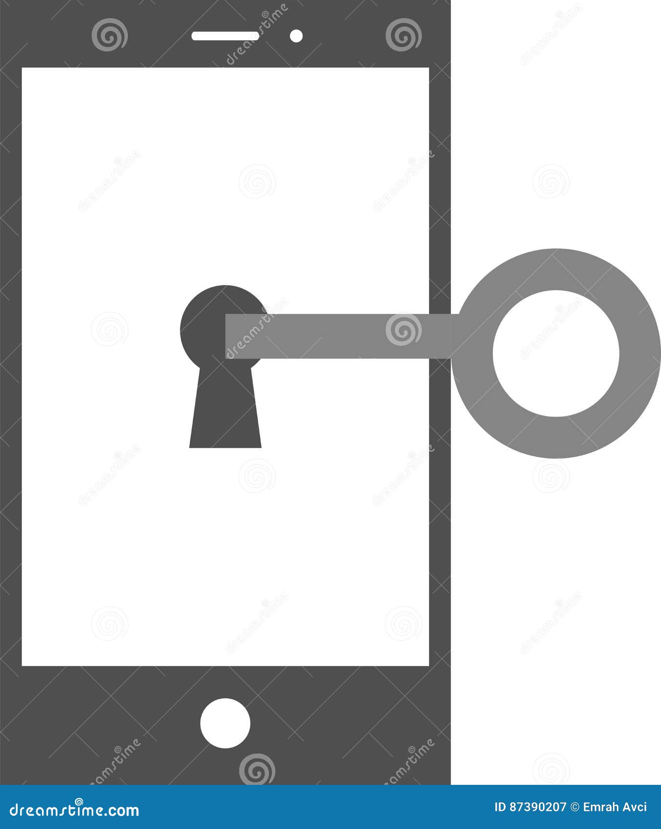 Key unlocking phone stock vector. Illustration of technical - 87390207