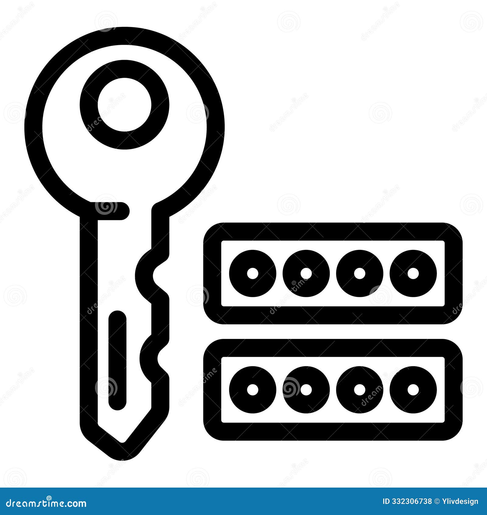 Key Unlocking Two Factor Authentication System Symbol Stock ...