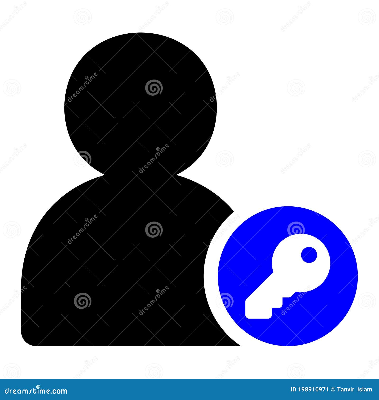 Key User Icon stock vector. Illustration of contact - 198910971