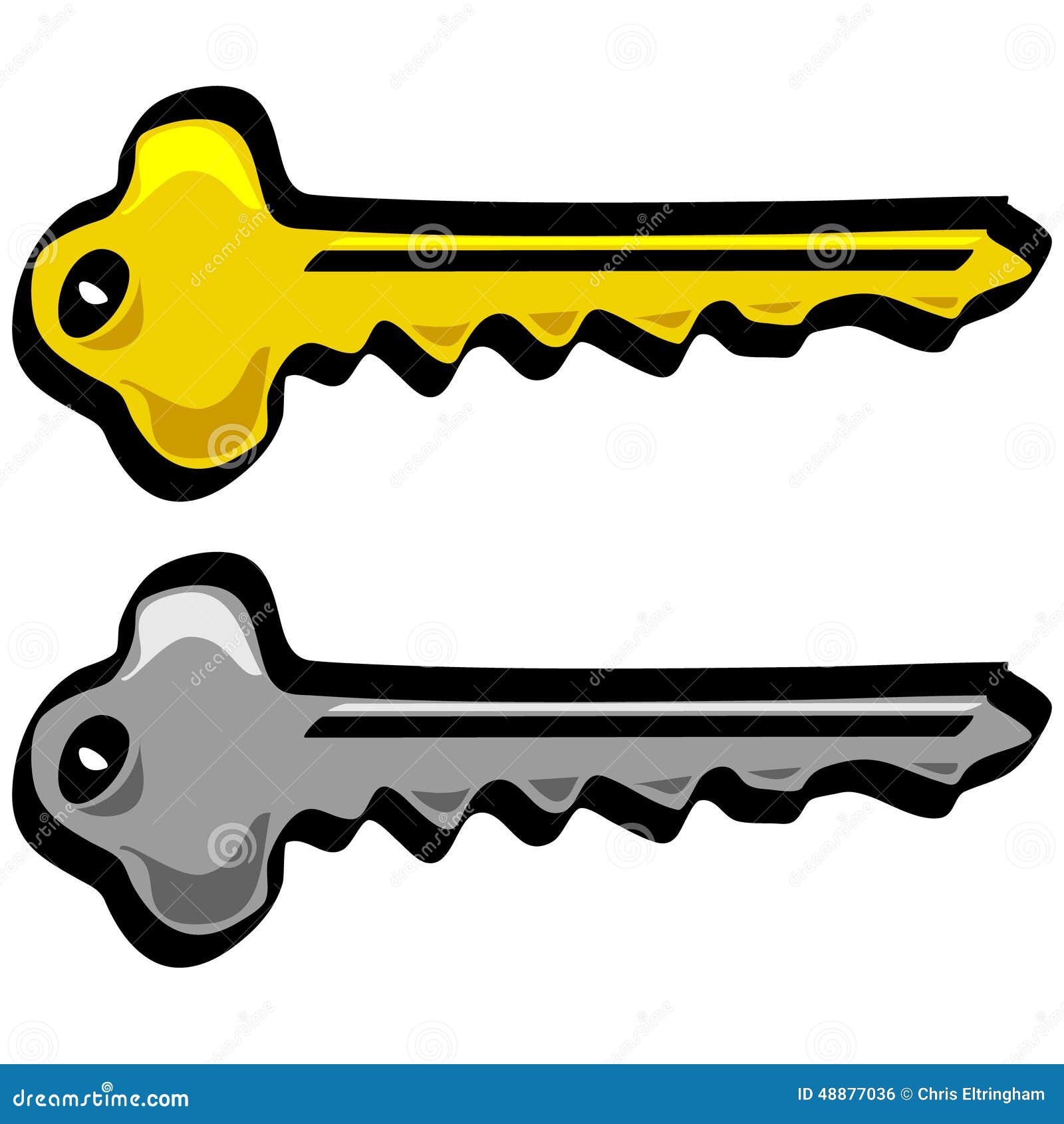 Key Vector Cartoon Style Gold And Silver Stock Vector - Image: 48877036