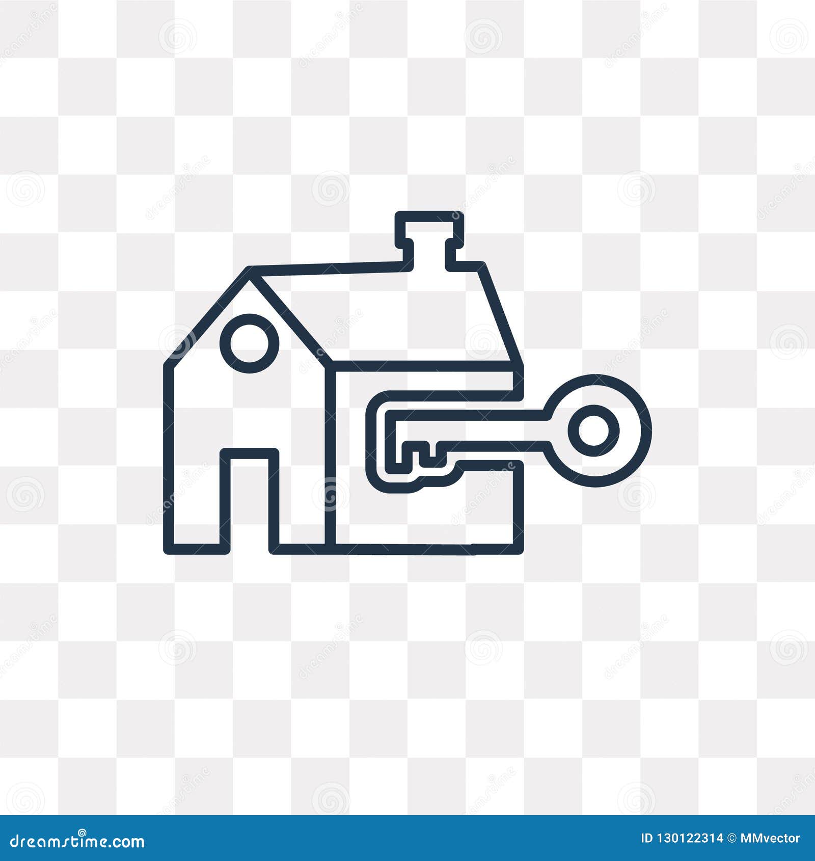 Key Vector Icon Isolated on Transparent Background, Linear Key T Stock ...