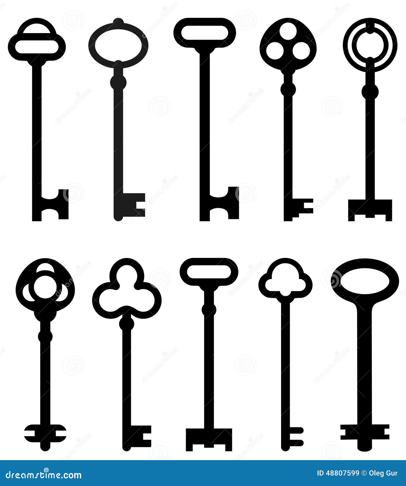 Key stock vector. Illustration of isolated, classic, collection - 48807599