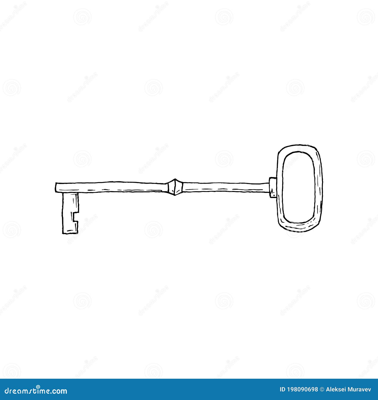 Key. Vector Illustration. Isolated Object on White. Hand-drawn Style ...