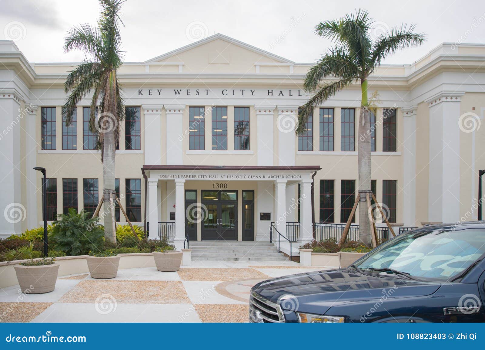Key West City Hall front editorial stock photo. Image of landmark ...