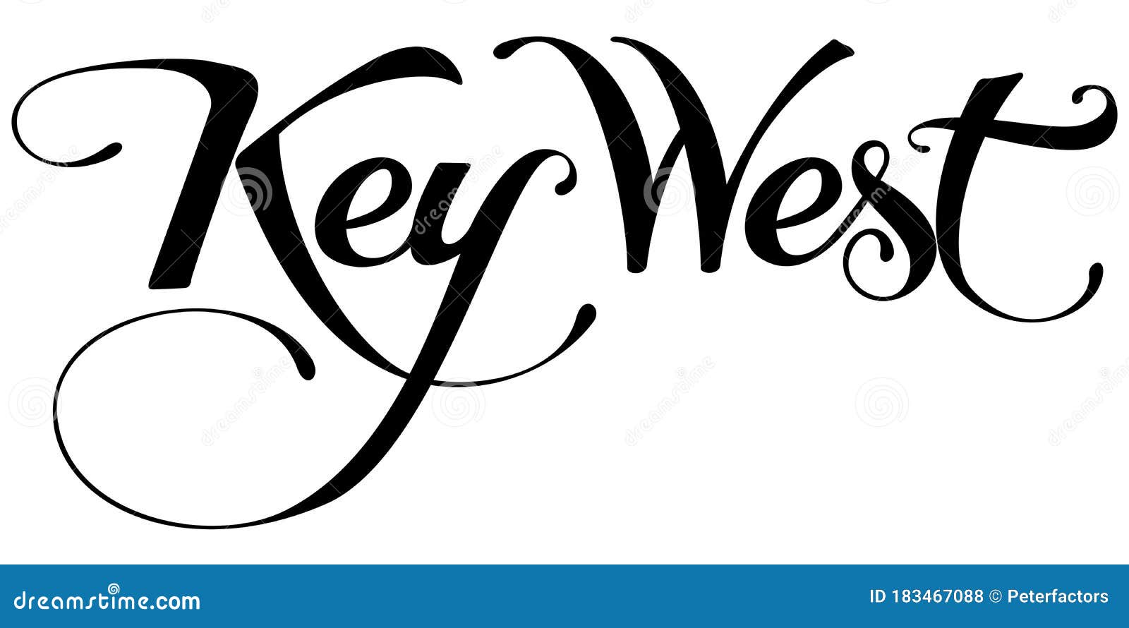 Key West - Custom Calligraphy Text Stock Vector - Illustration of ...