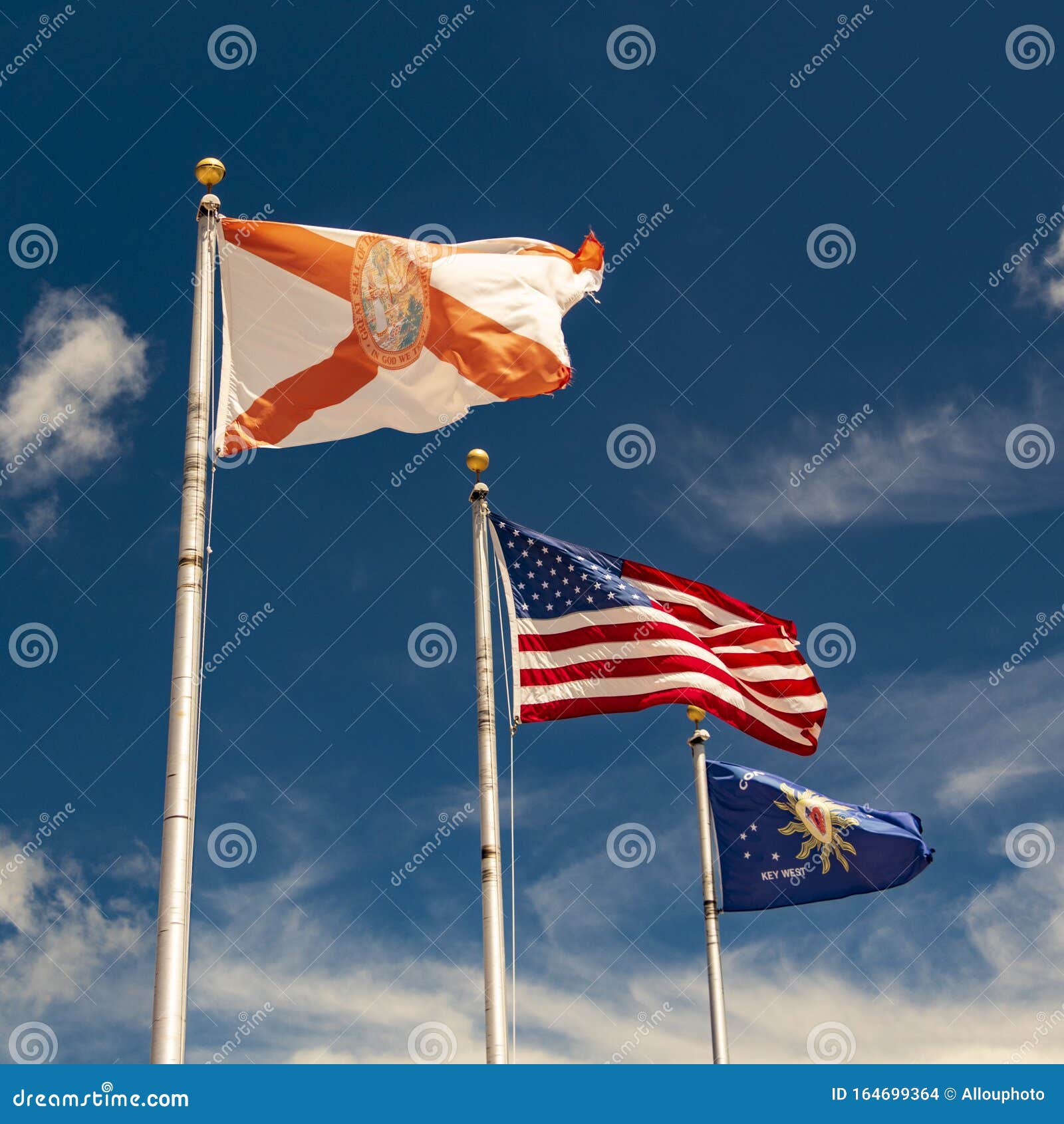 Key West, Florida and US Flags Stock Photo - Image of symbol, gulf ...