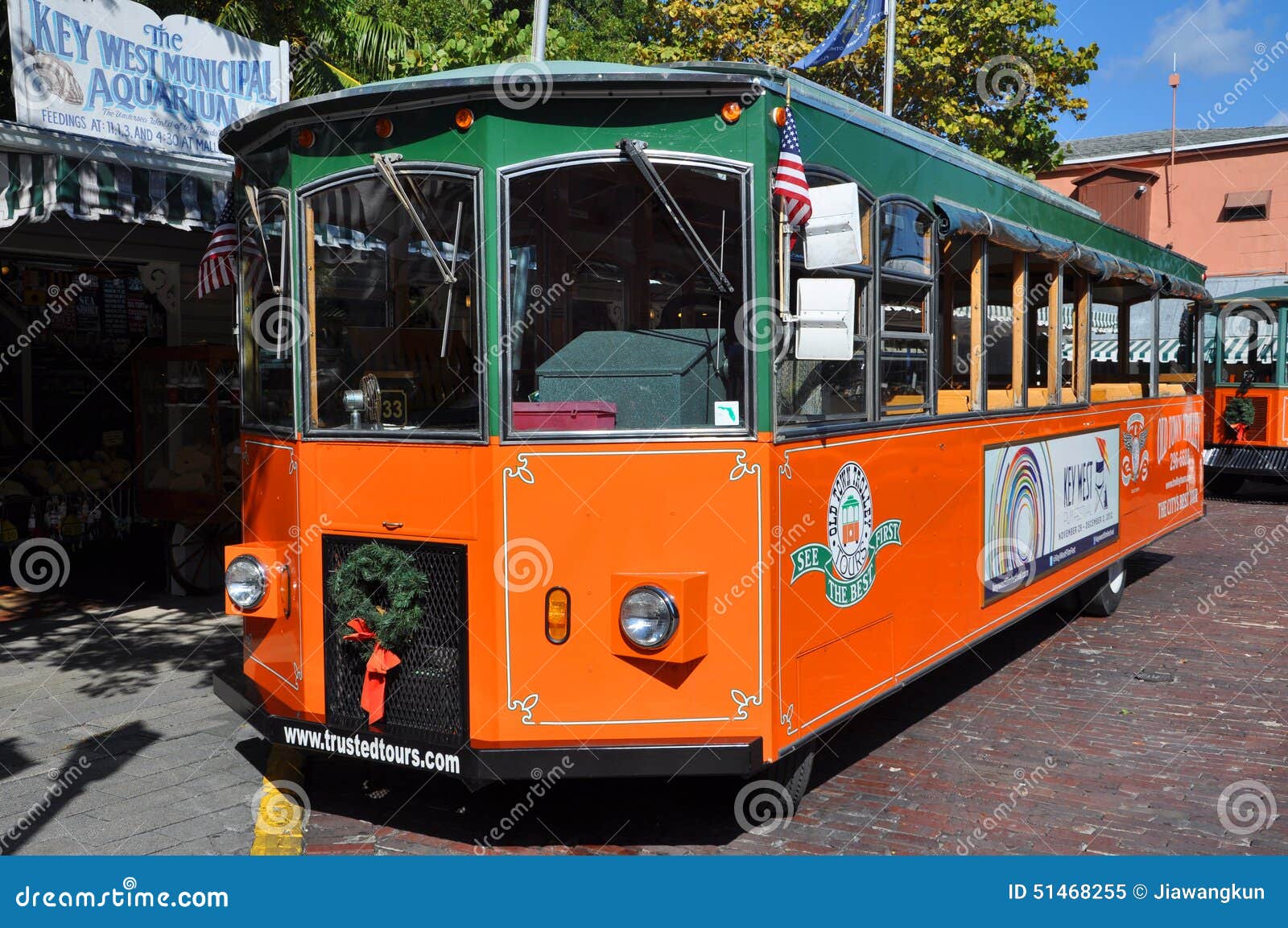 Key West Old Town Trolley, Florida Editorial Image - Image of landscape ...
