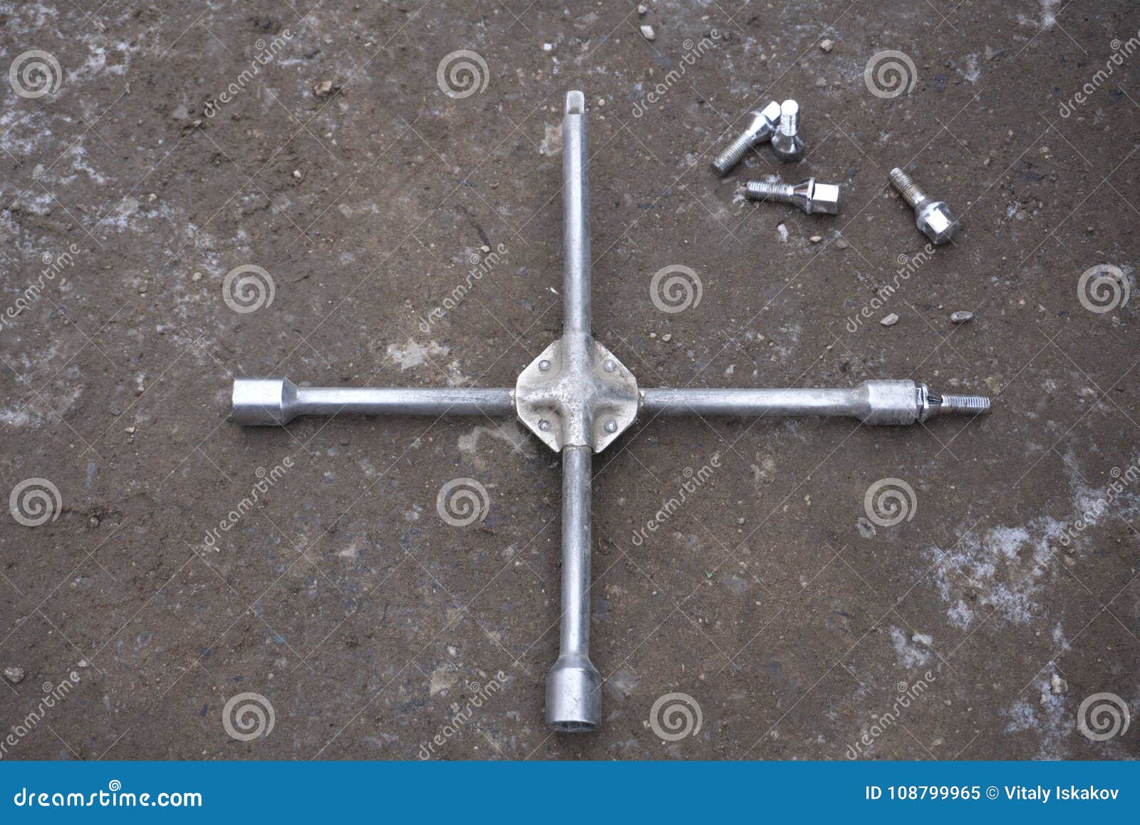 The Key for the Wheel from the Car . Stock Image - Image of repairshop ...