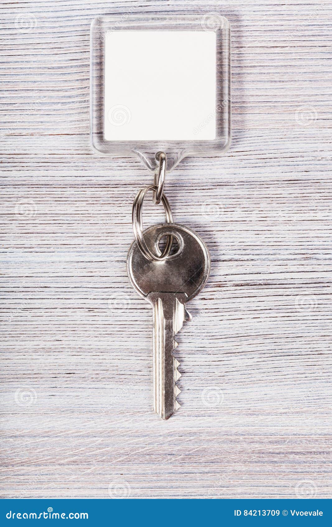 Key with White Blank Keychain on Wood Table Stock Image - Image of gray ...