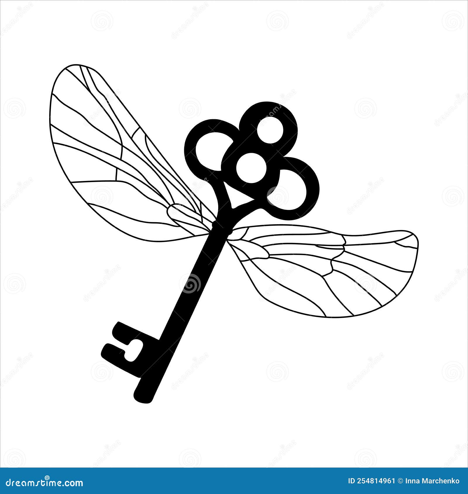 Key with wings. Vector stock vector. Illustration of font - 254814961