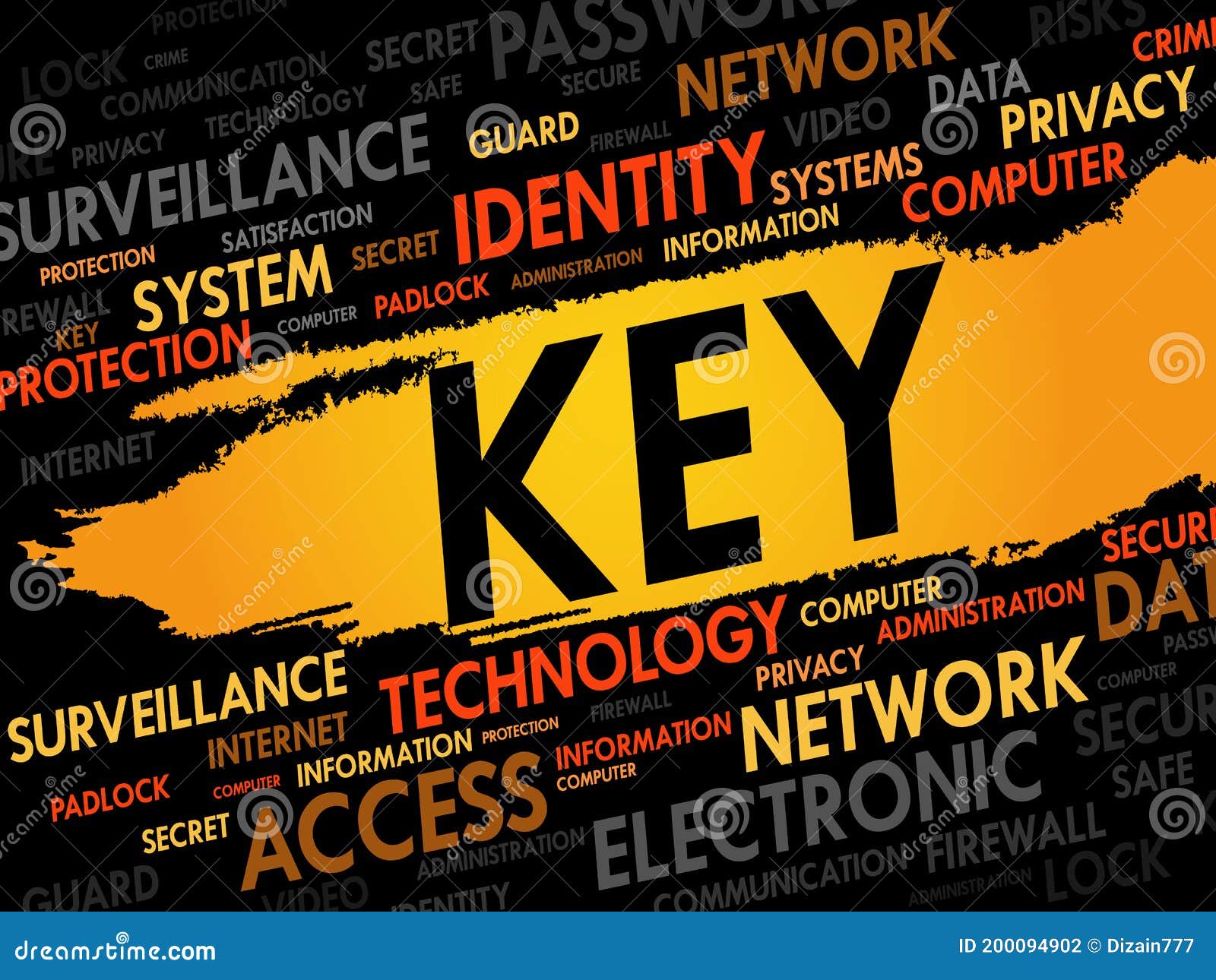 KEY word cloud collage stock illustration. Illustration of electronic ...