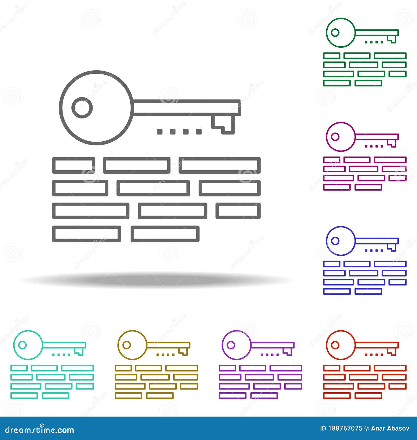 Key Wording Line Icon Elements Of Seo And Web Optimization In Multi