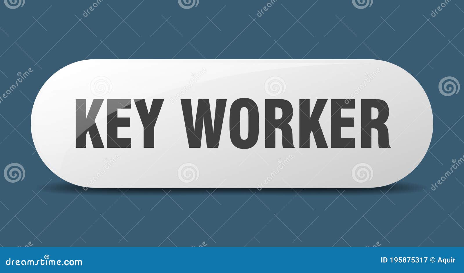 Key Worker Button. Sticker. Banner. Rounded Glass Sign Stock Vector ...