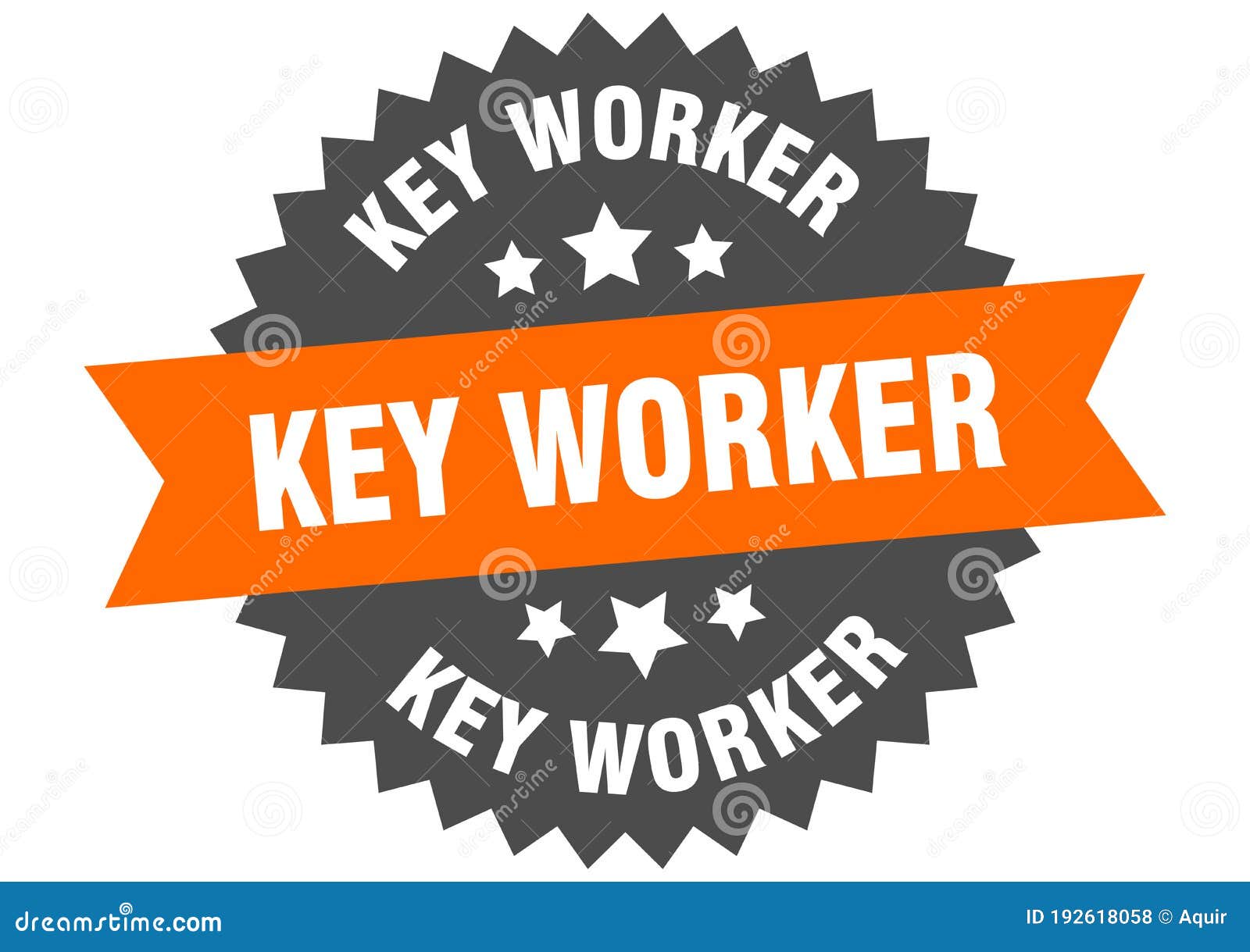 Key Worker Sign. Key Worker Round Isolated Ribbon Label Stock Vector ...
