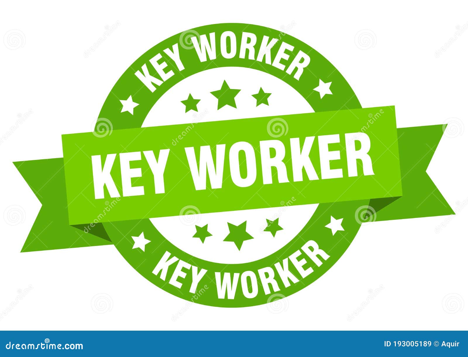 Key Worker Round Ribbon Isolated Label. Key Worker Sign Stock Vector ...