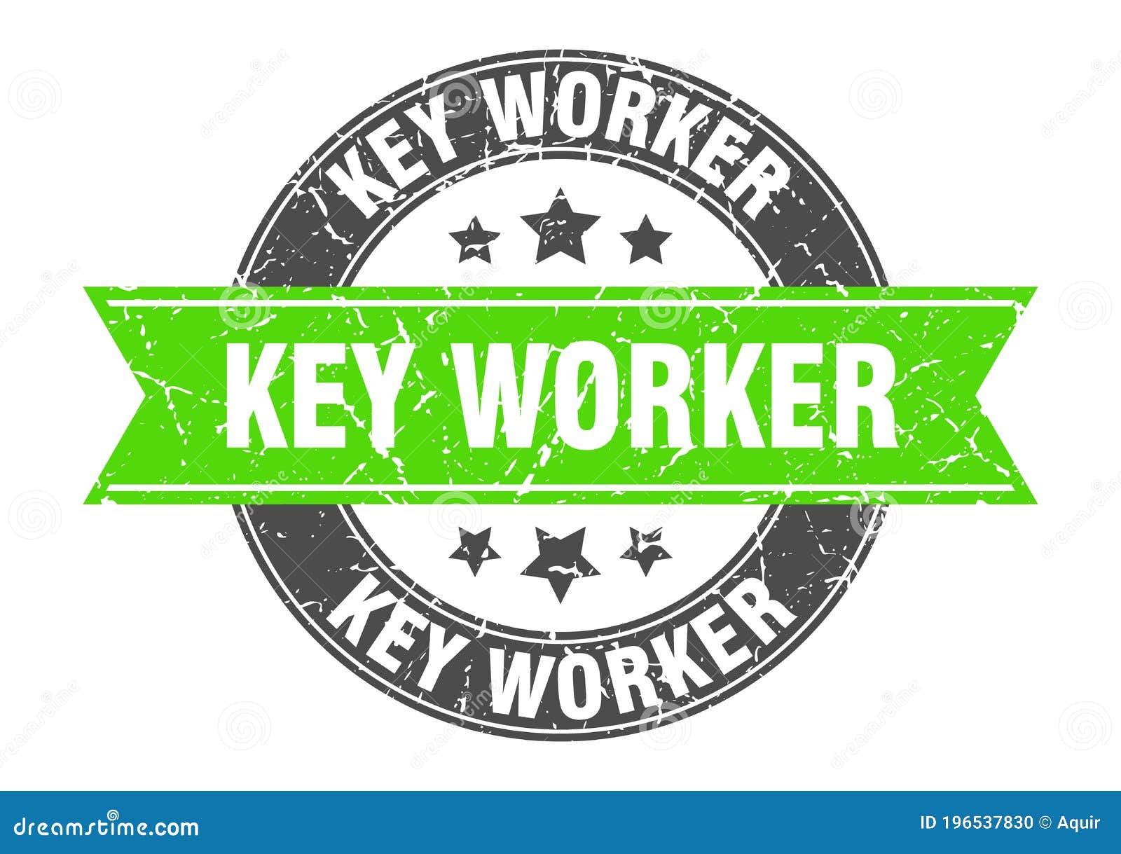 Key Worker Round Stamp with Ribbon. Label Sign Stock Vector ...