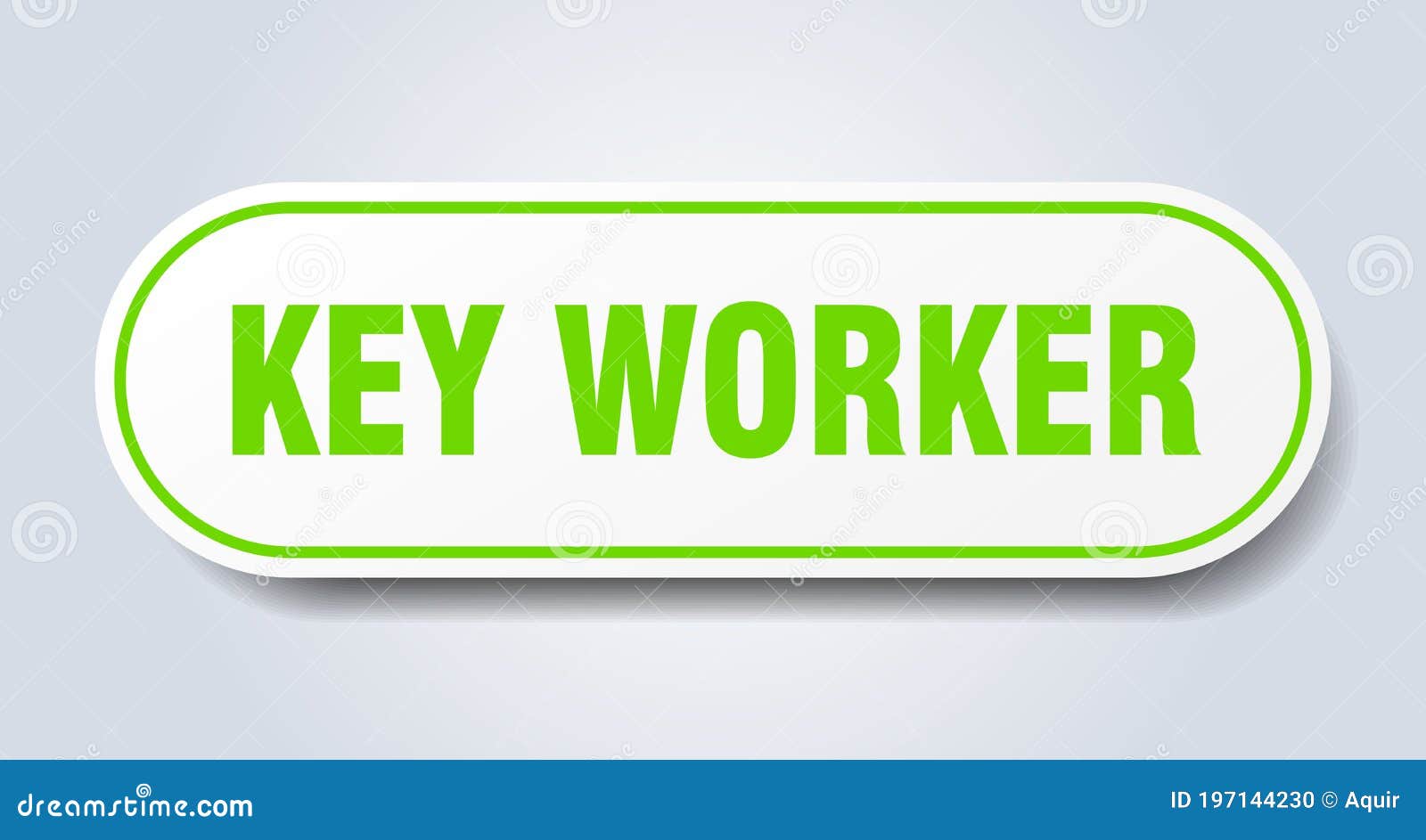 Key Worker Sign. Rounded Isolated Button. White Sticker Stock Vector ...