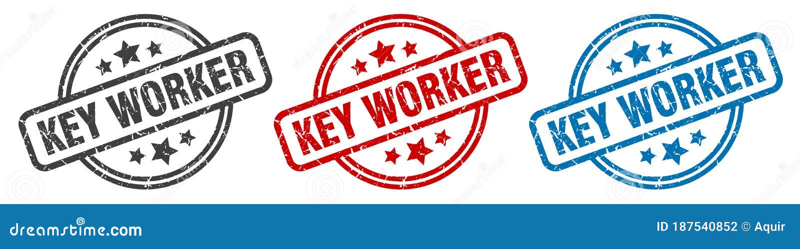 Key Worker Stamp. Key Worker Round Isolated Sign Stock Vector ...