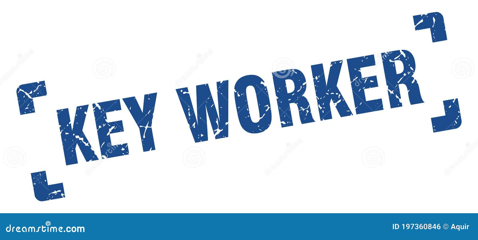 Key Worker Stamp. Square Grunge Sign Isolated on White Background Stock ...