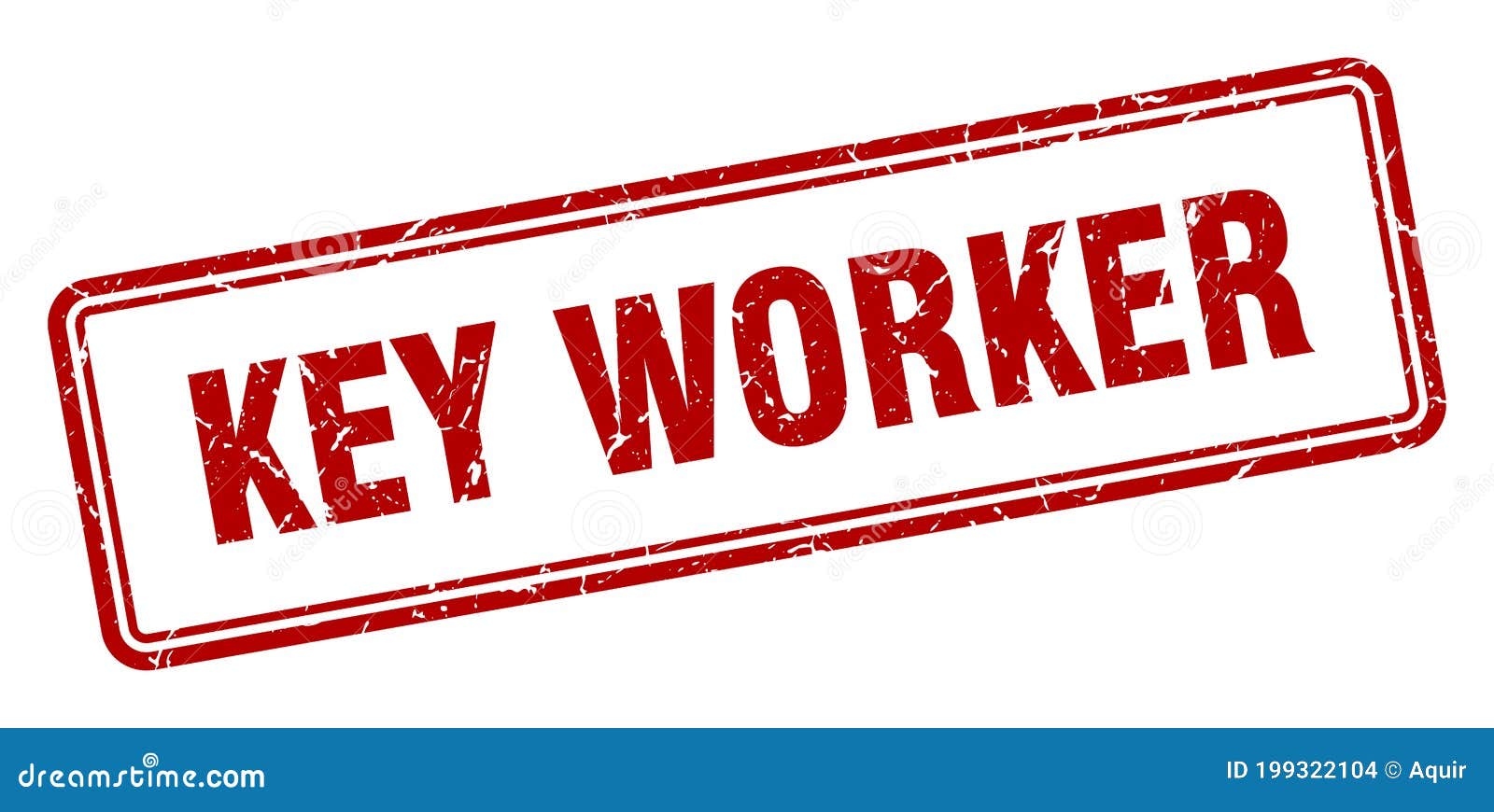 Key Worker Stamp. Square Grunge Sign on White Background Stock Vector ...