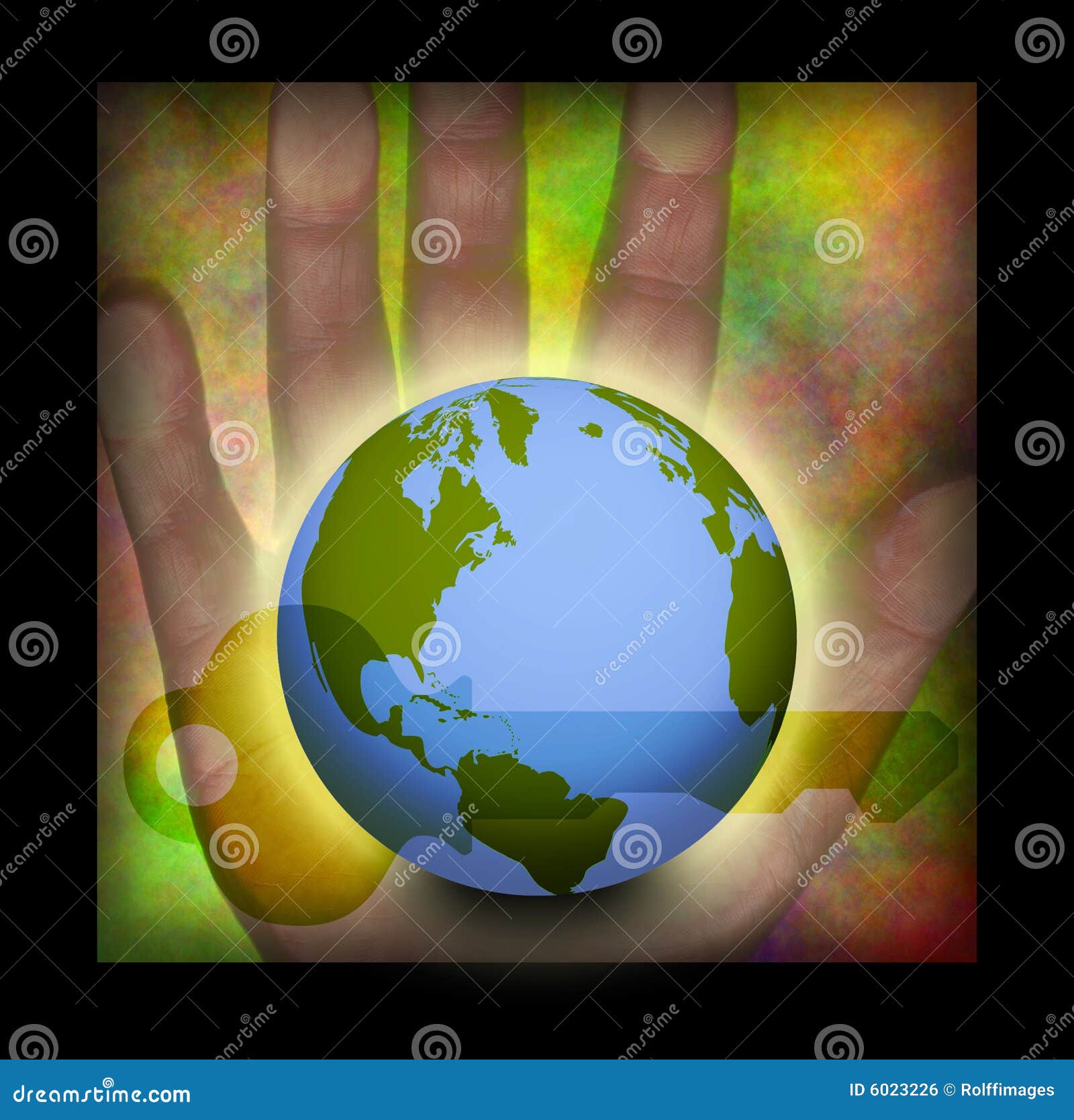 Key world in hand stock illustration. Illustration of heal - 6023226