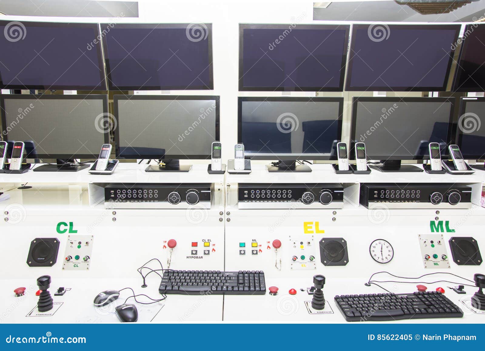 Keyboad And Mouse On Console Control Computer Room Royalty-Free Stock ...