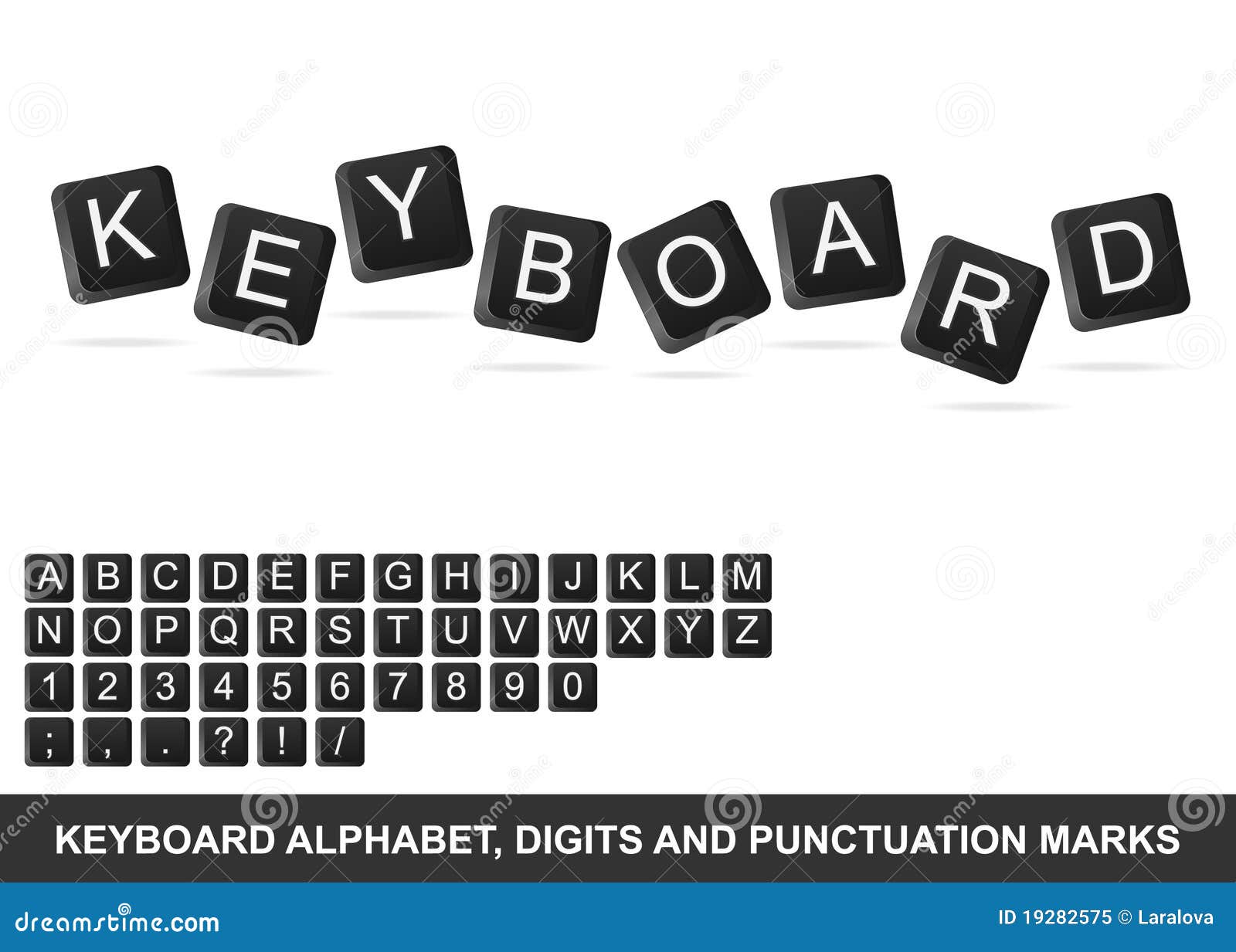 Keyboard Alphabet, Digits And Punctuation Marks Royalty Free Stock ...