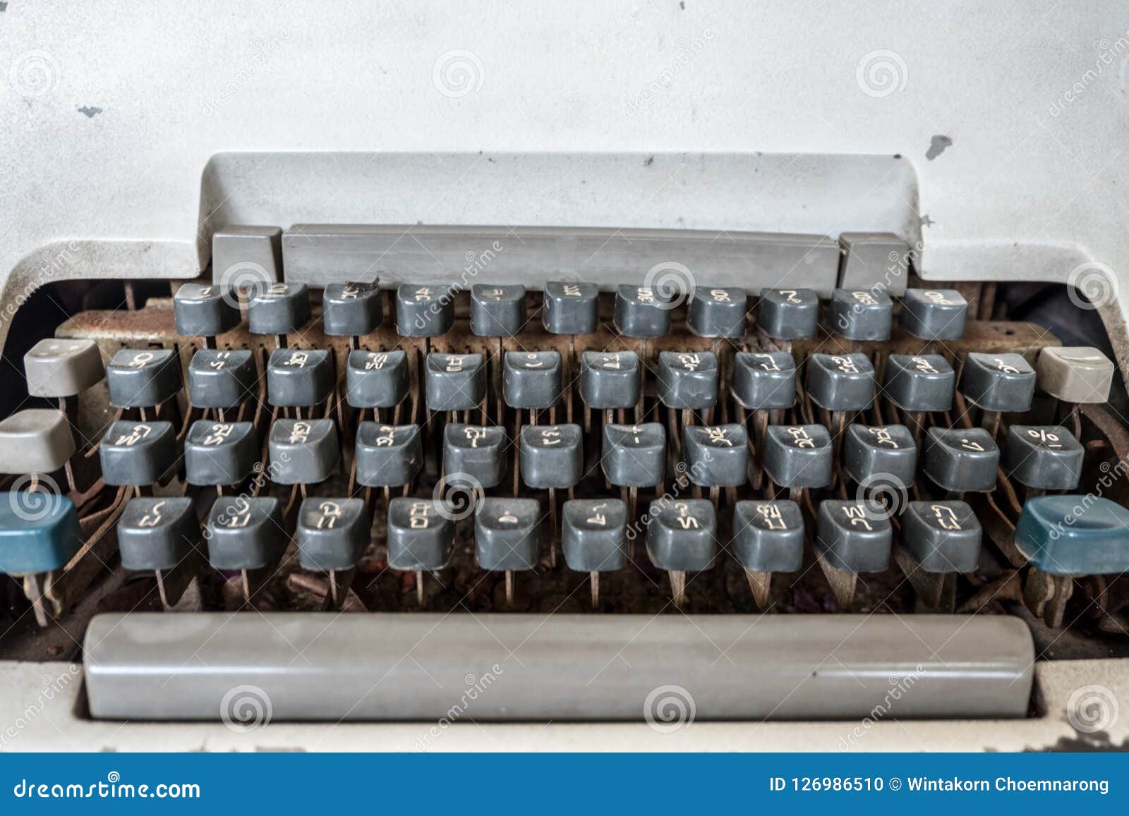 Keyboard of Ancient Thai Typewriter Machine Stock Photo - Image of keys ...