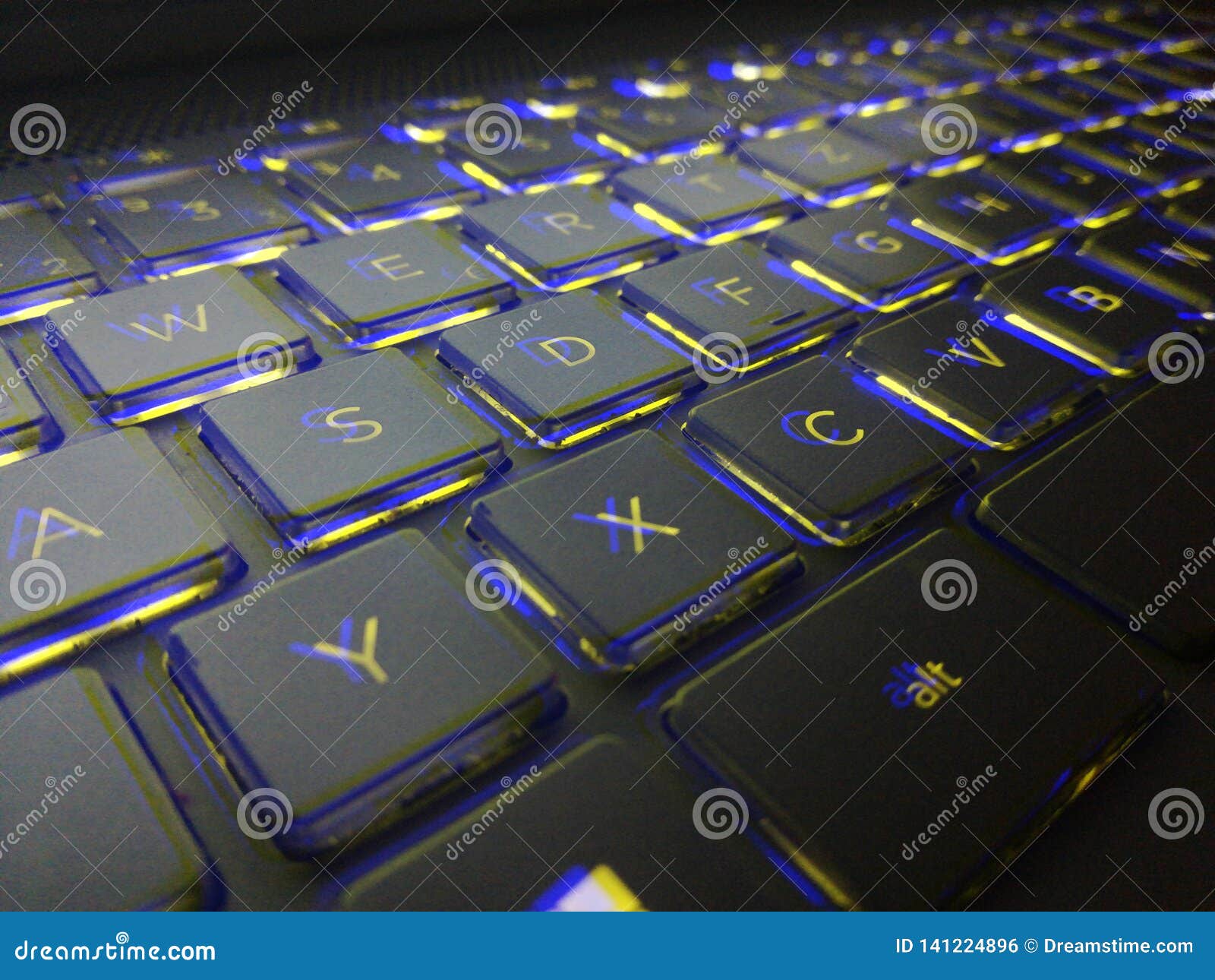 Keyboard stock photo. Image of blue, night, indigo, keyboard - 141224896