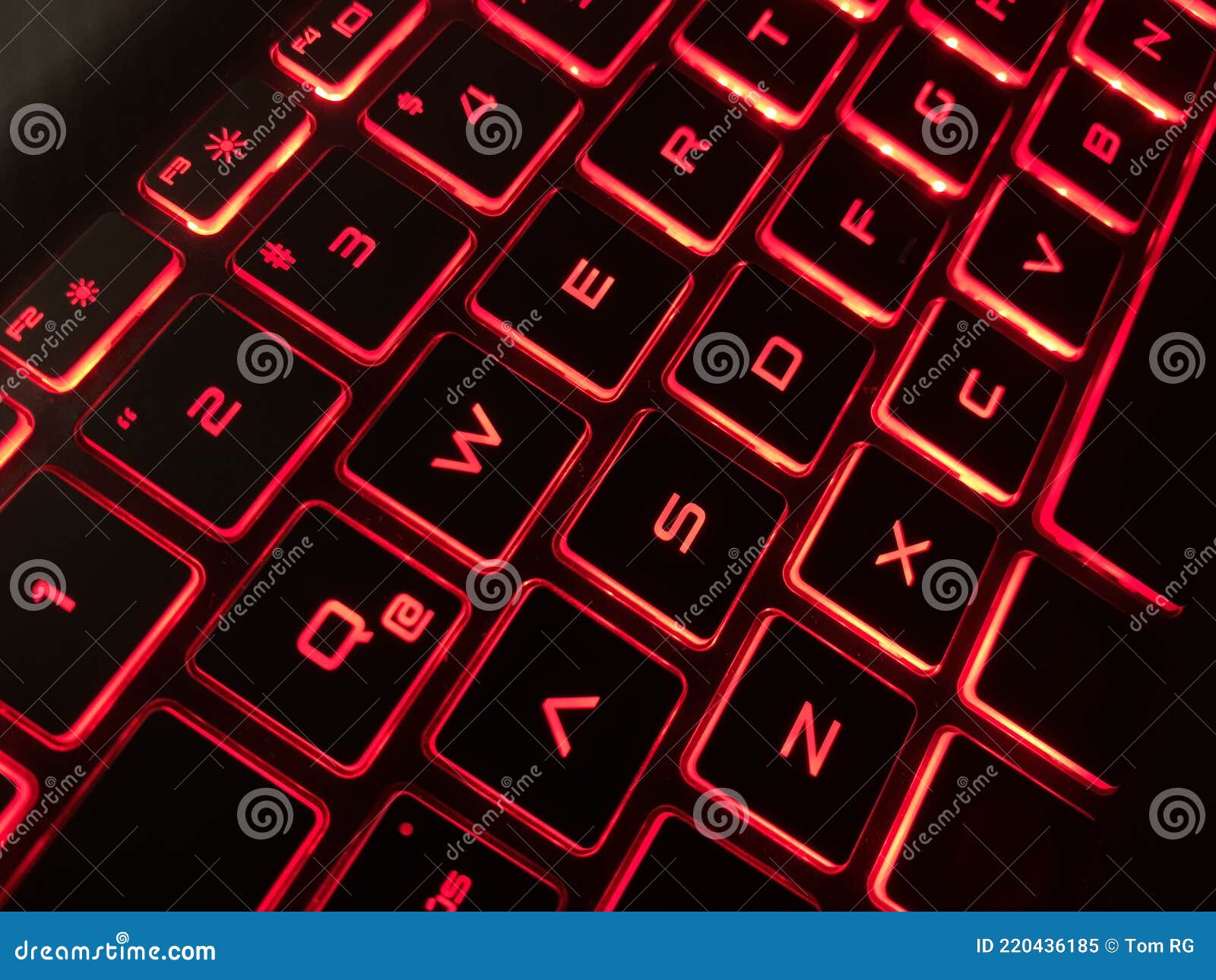 Keyboard with Backlit or Illumination Keyboard. Stock Image - Image of ...