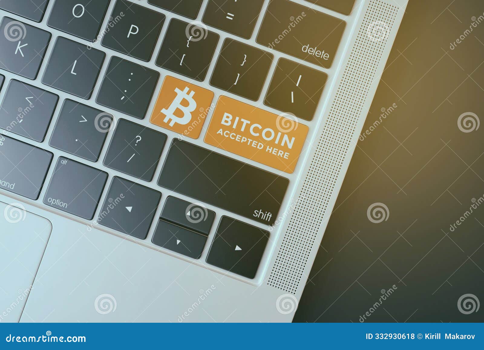 Keyboard with Bitcoin Virtual Currency Symbol. 3D Illustration Stock ...
