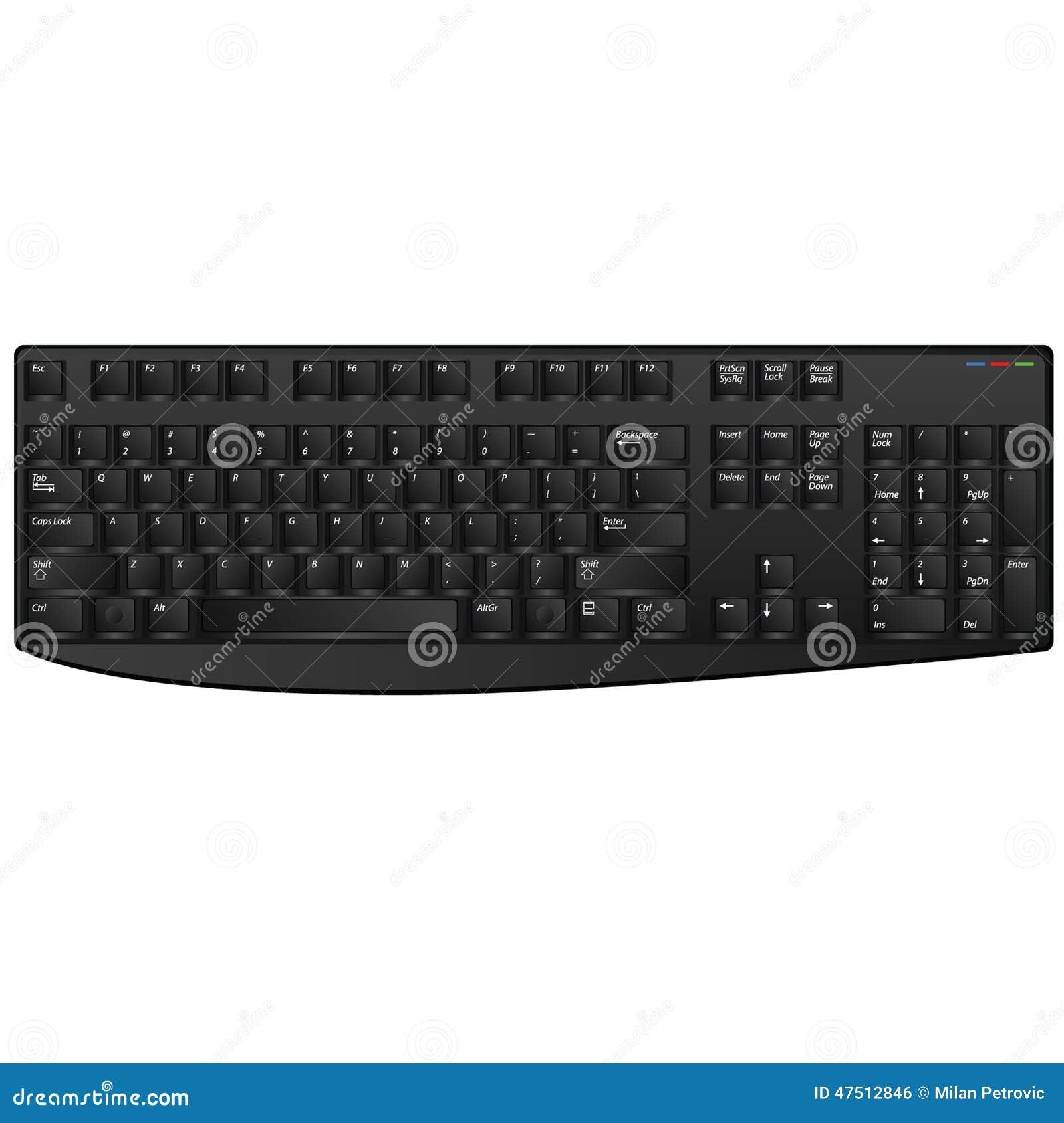 Keyboard Black Vector Illustration on a White Stock Vector ...