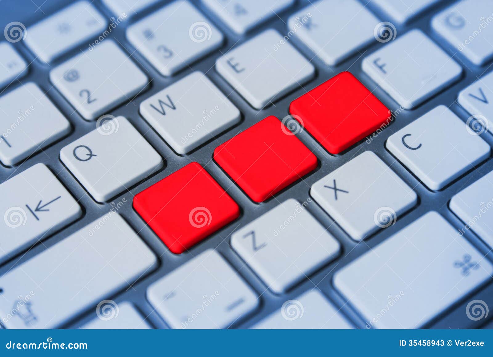 Keyboard with Blank Red Keys Editorial Stock Photo - Image of keyboard ...