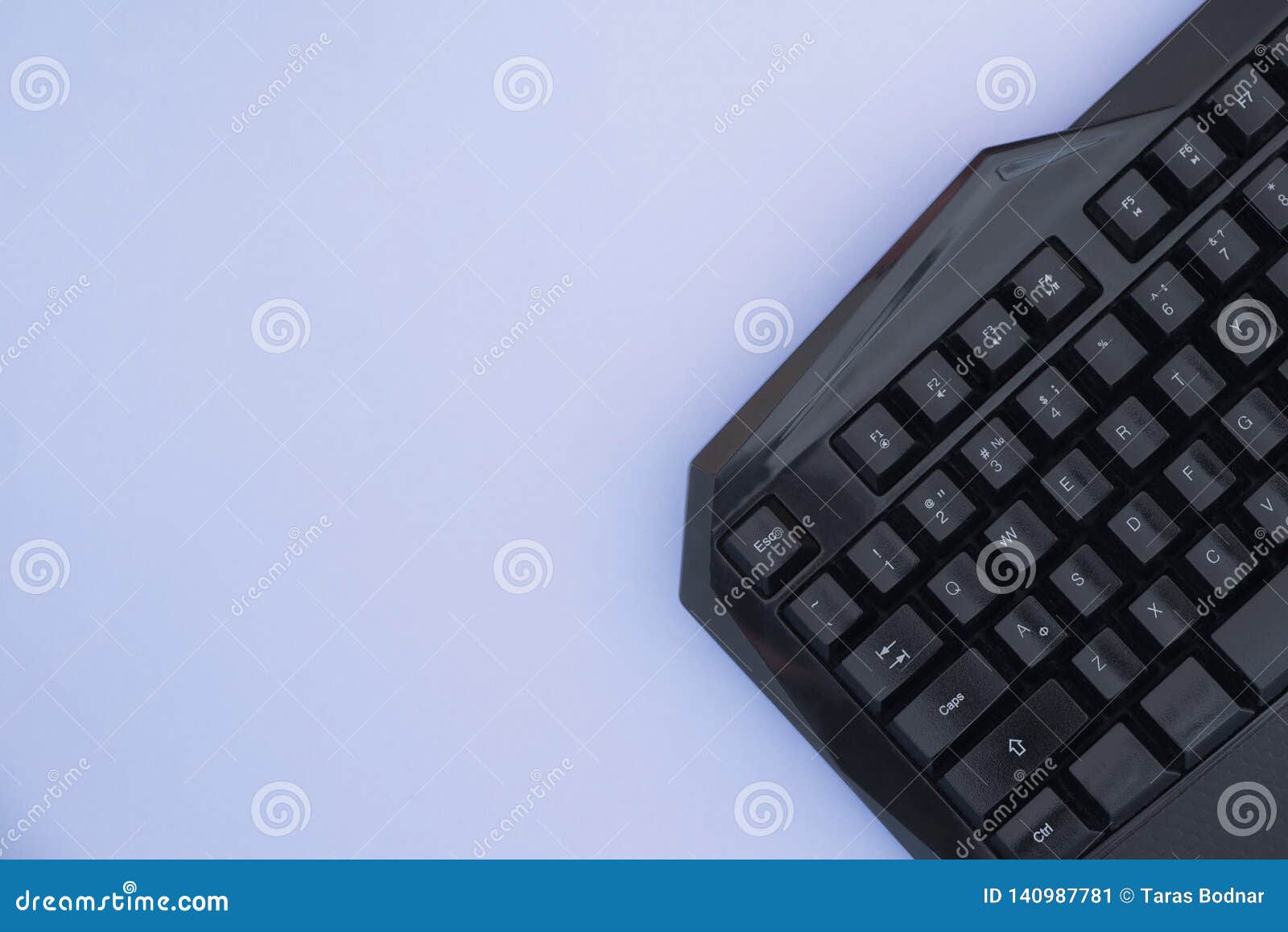 Keyboard, on a Blue Background, Top View. Computer Device, Top View ...