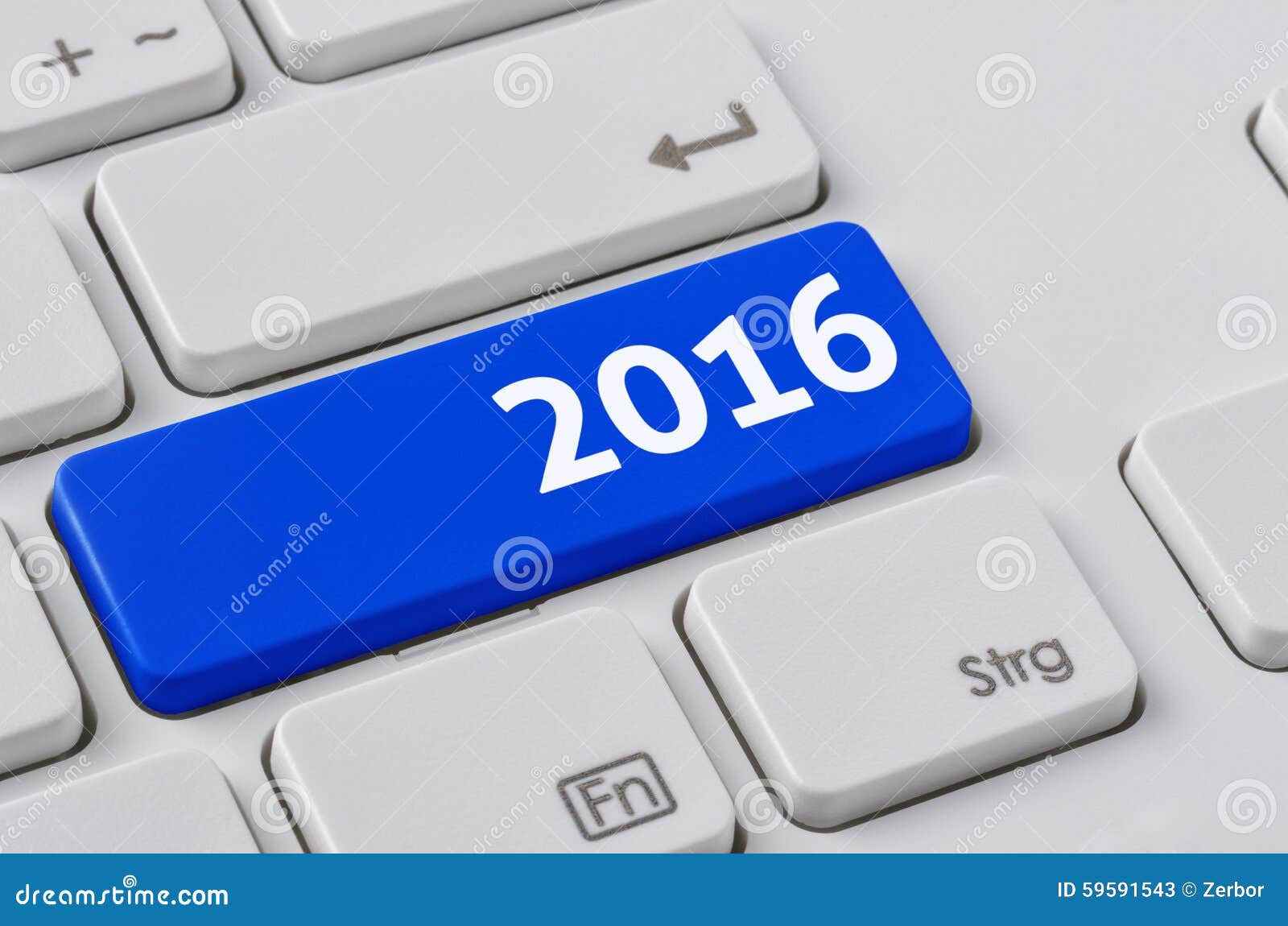 Keyboard with a Blue Button - 2016 Stock Image - Image of keyboard ...