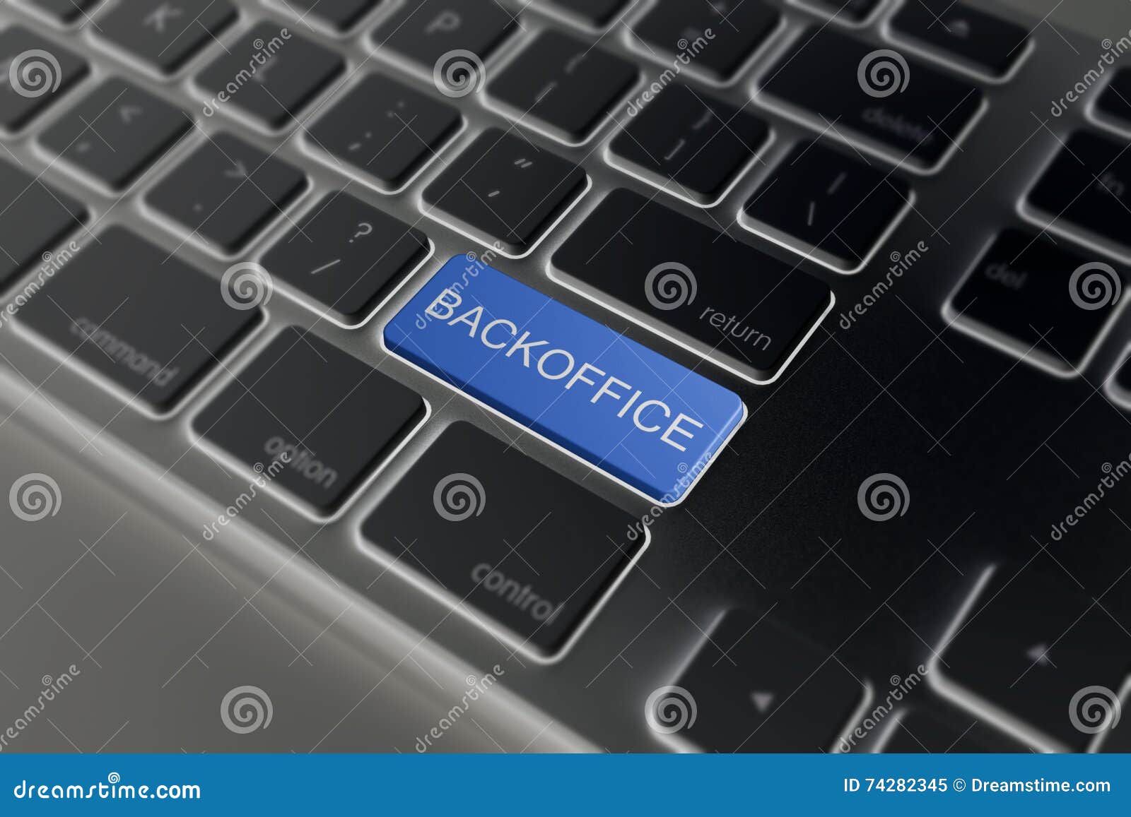 Keyboard with Blue Button - Backoffice Stock Image - Image of computer ...