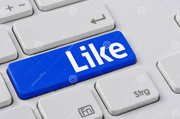 Keyboard with a Blue Button - Like Stock Image - Image of keyboard ...