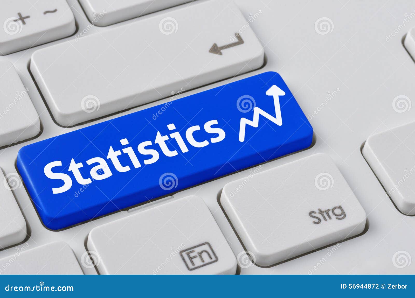 Keyboard with a Blue Button - Statistics Stock Photo - Image of chart ...