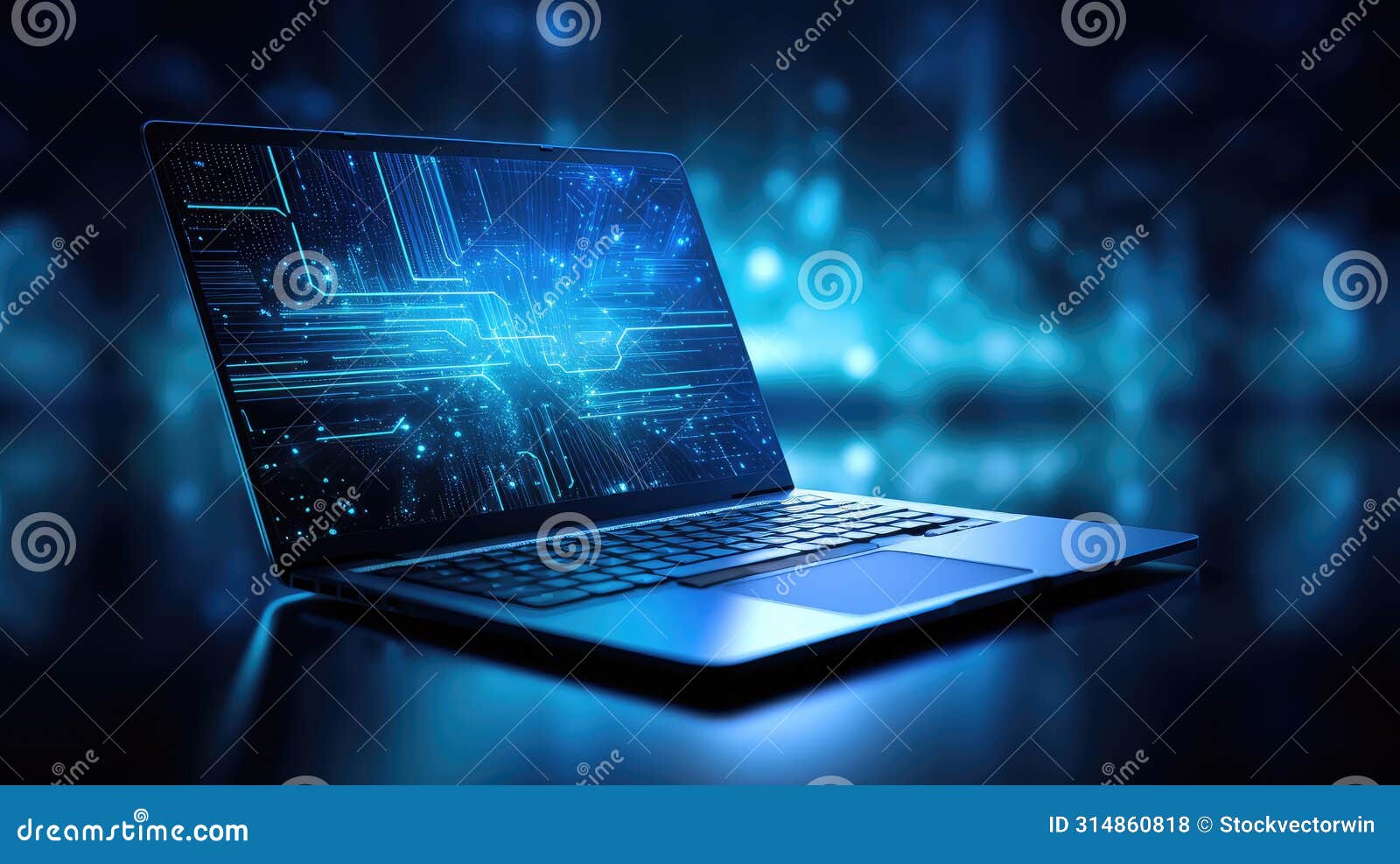 Keyboard Blue Computer Technology Background Royalty-Free Illustration ...