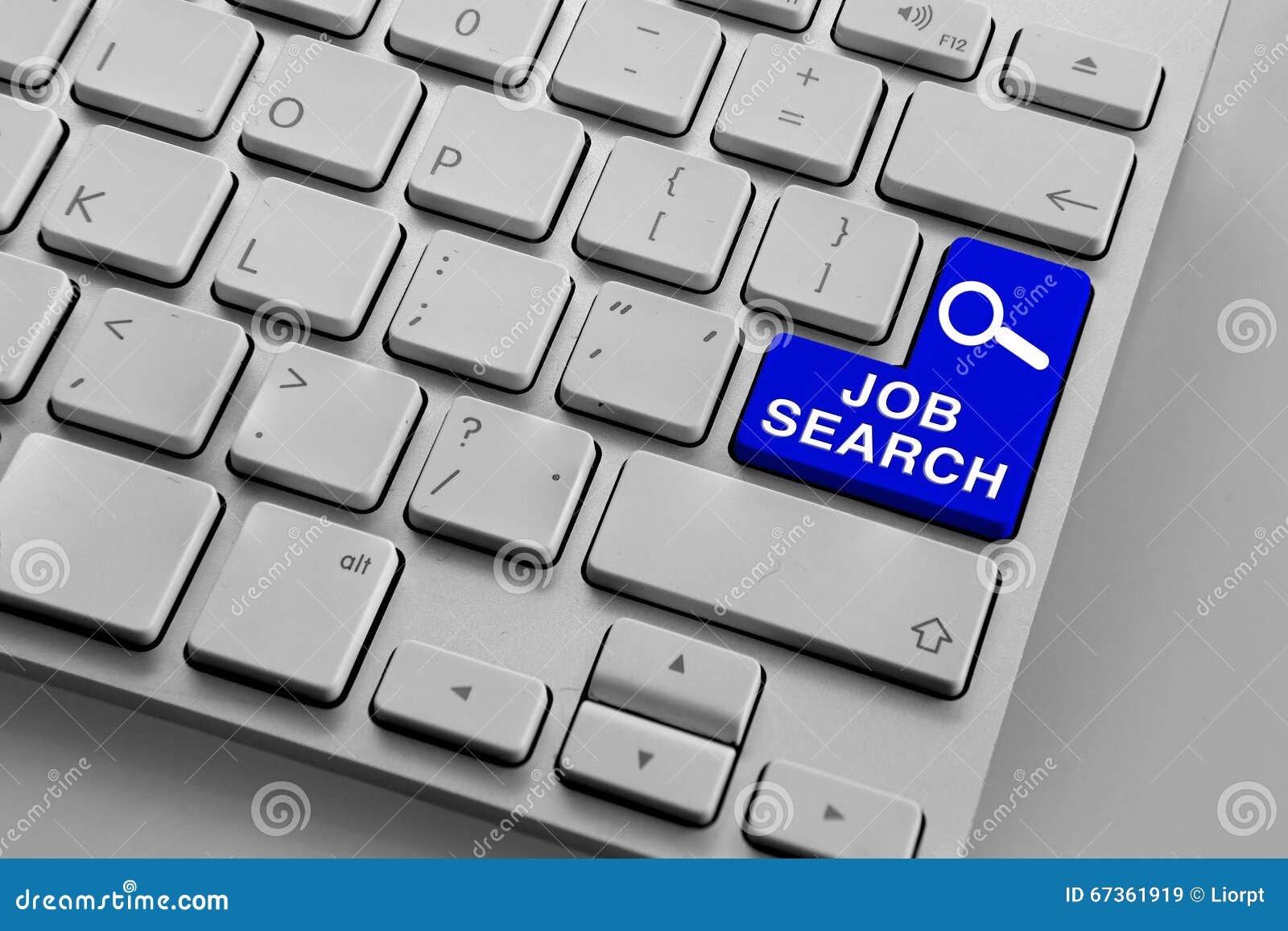 Keyboard with Blue Job Search Button Stock Illustration - Illustration ...