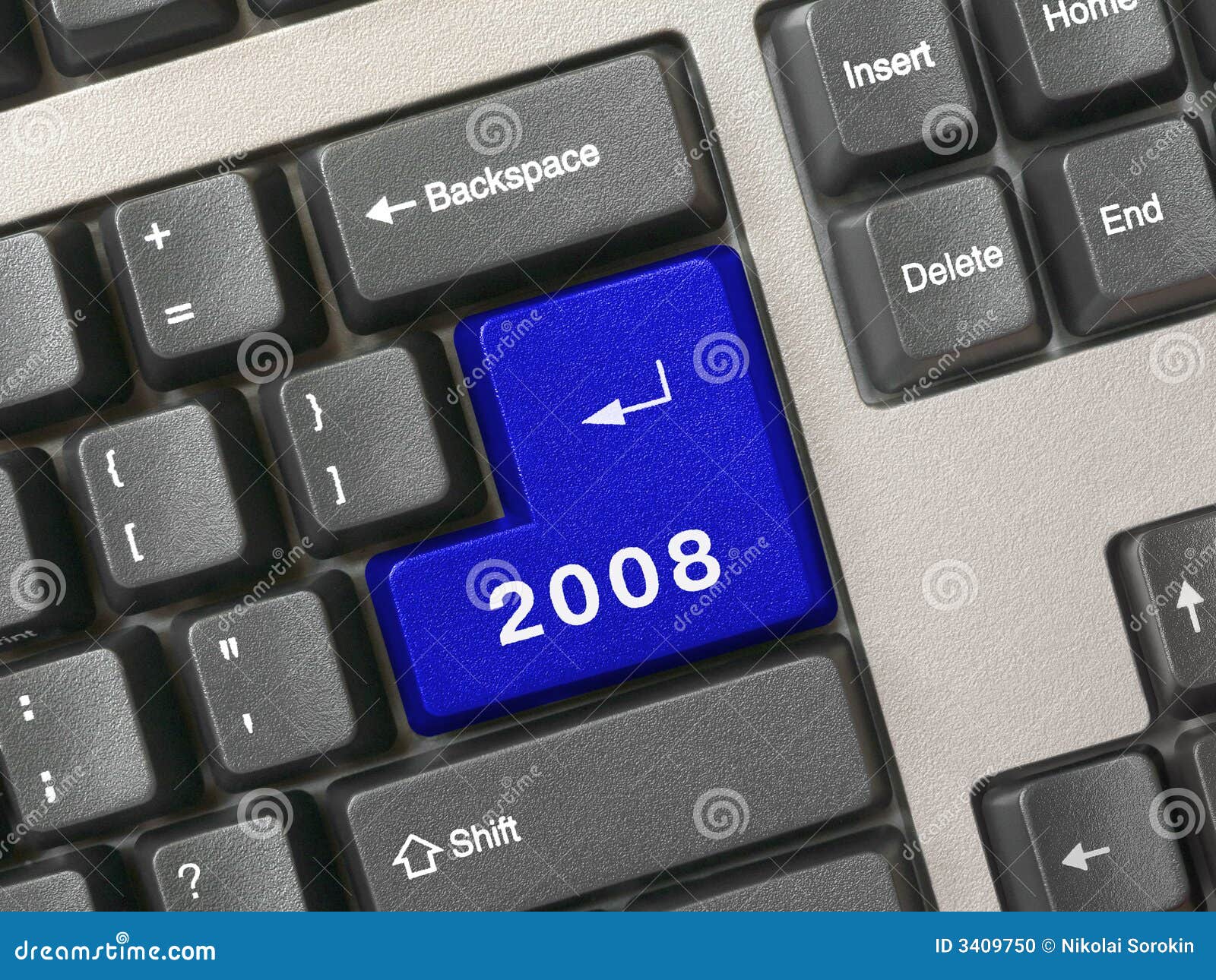 Keyboard - blue key 2008 stock photo. Image of internet - 3409750