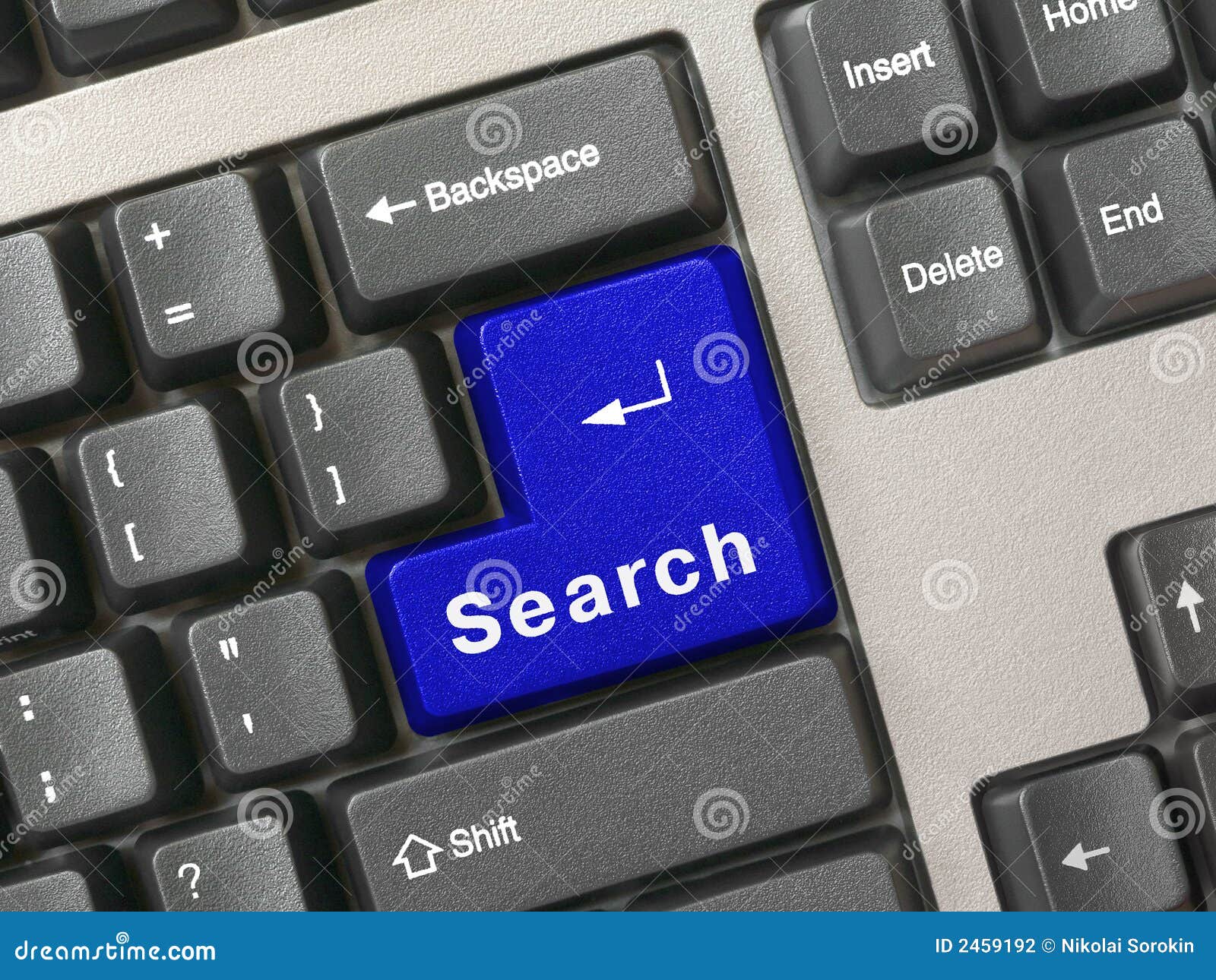 Keyboard - blue key Search stock photo. Image of information - 2459192